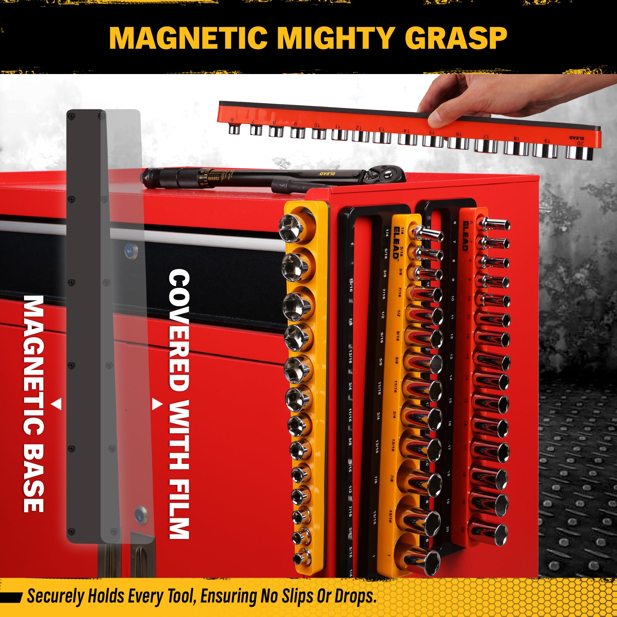 Snapklik.com : Magnetic Socket Organizer Set - Durable 3/8 Inch Drive ...