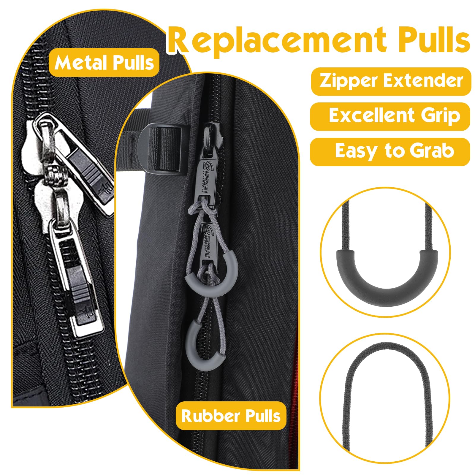 Heavy Duty S 5-Pack T-Shaped S - Replacement Zipper Extensions For Bags ...