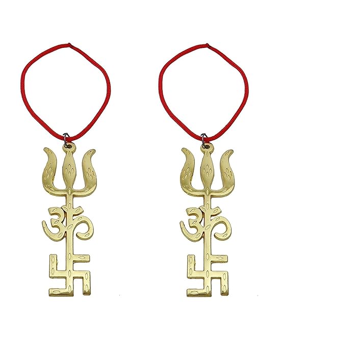 Buy Siddhratan Gold PlatedHindu Religious Tri Shakti - Trishul OM Aum ...