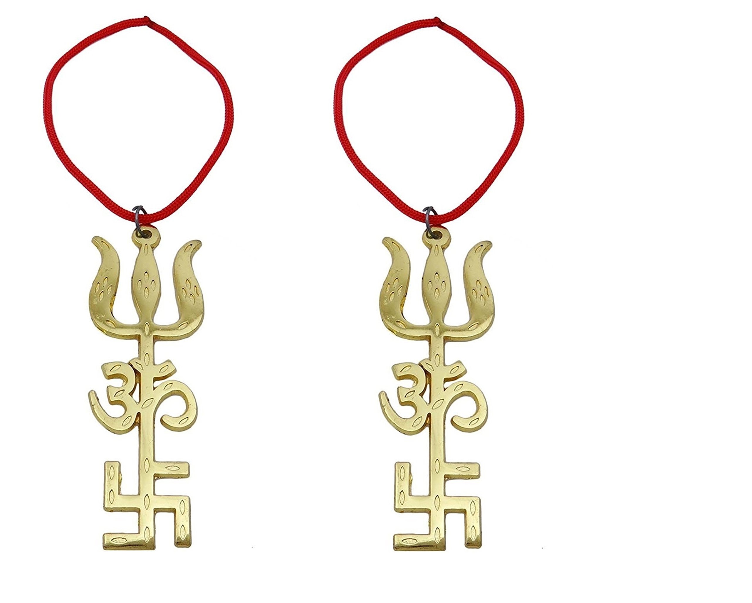 Siddhratan Gold Plated Hindu Religious Tri Shakti Trishul Om Aum ...