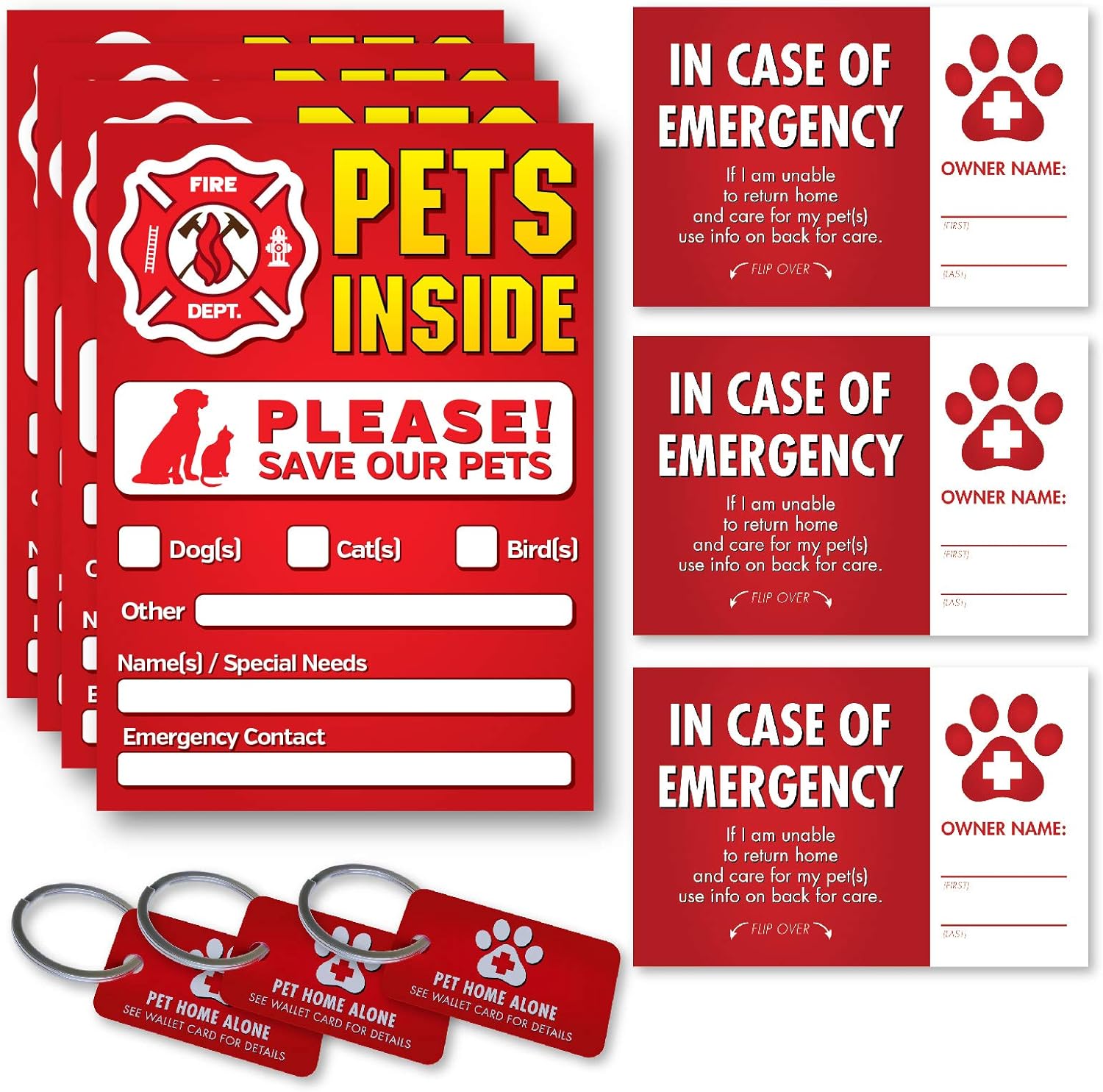 Vinyl Friend Pet Alert Stickers - FIRE Safety Alert and Rescue - Save ...