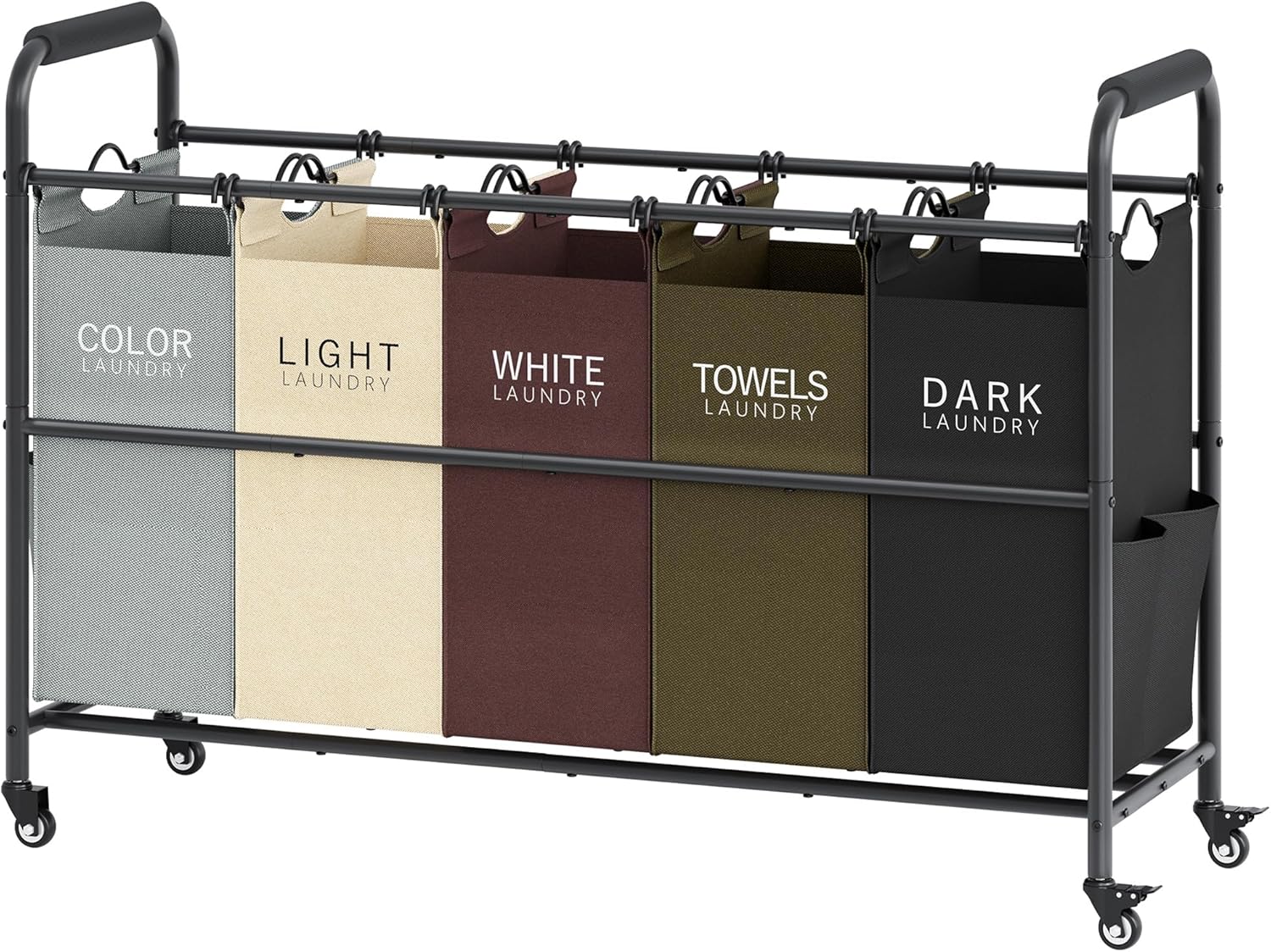 Amazon.com: Tajsoon 5 Bag Laundry Sorter Cart, Laundry Hamper Sorter ...