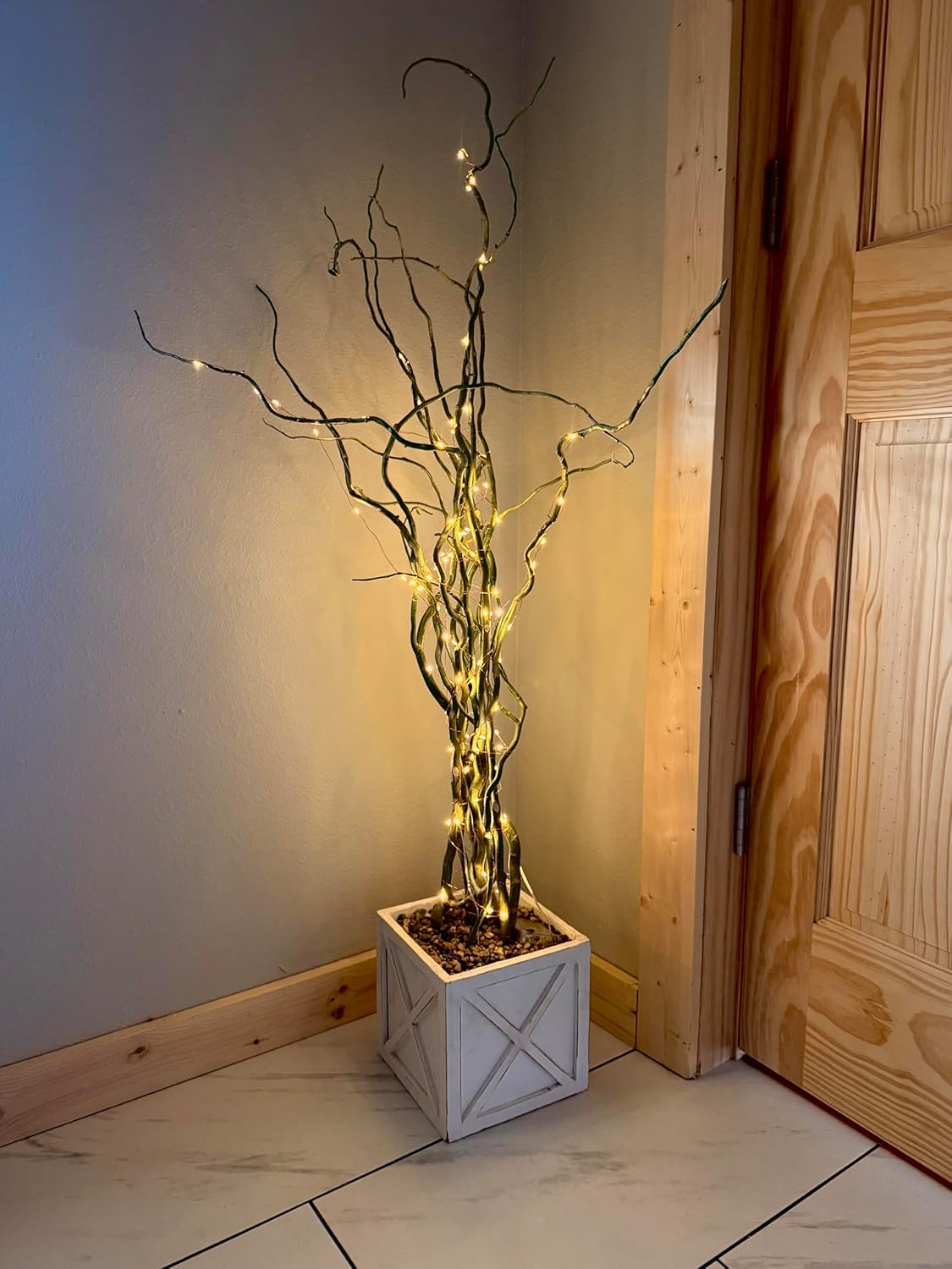 Amazon.com: Twinkling Willow Branches - 48" Curly Willow Twigs with 6FT ...