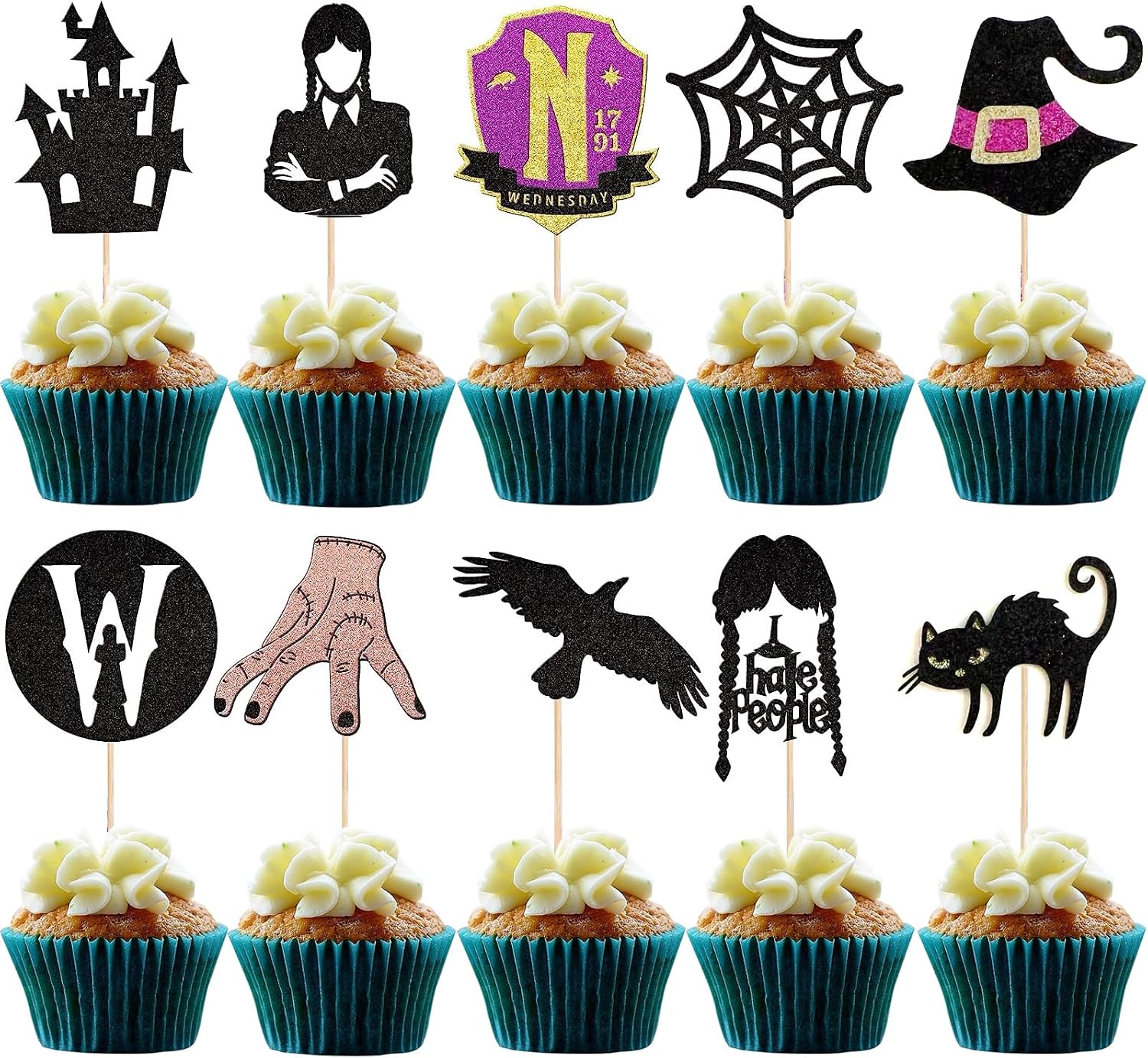 Wednesday Addams Birthday Cake Topper - 30 Pieces Australia | Ubuy