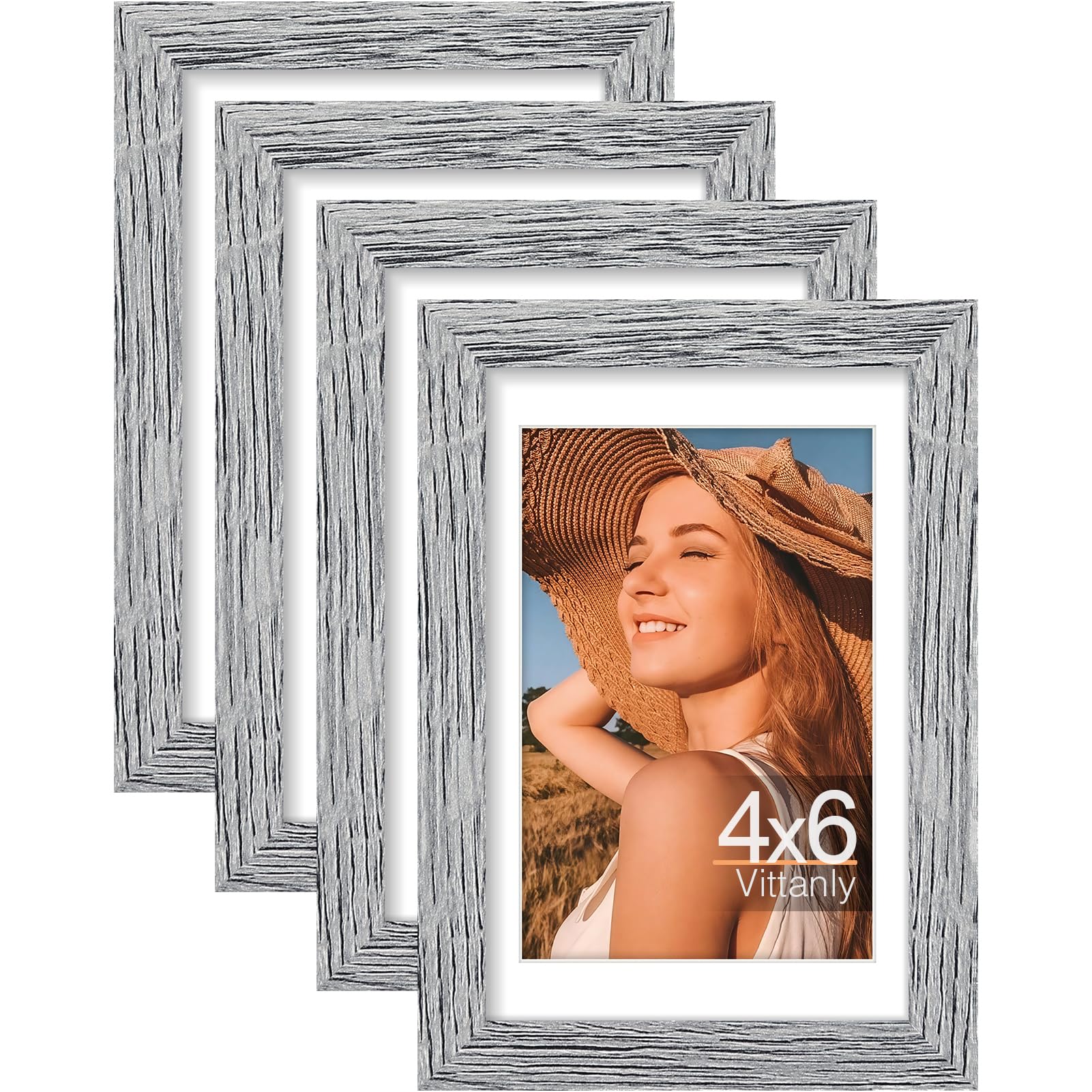Amazon.com - Vittanly 4x6 Picture Frames Set of 4, Display Pictures 3 ...