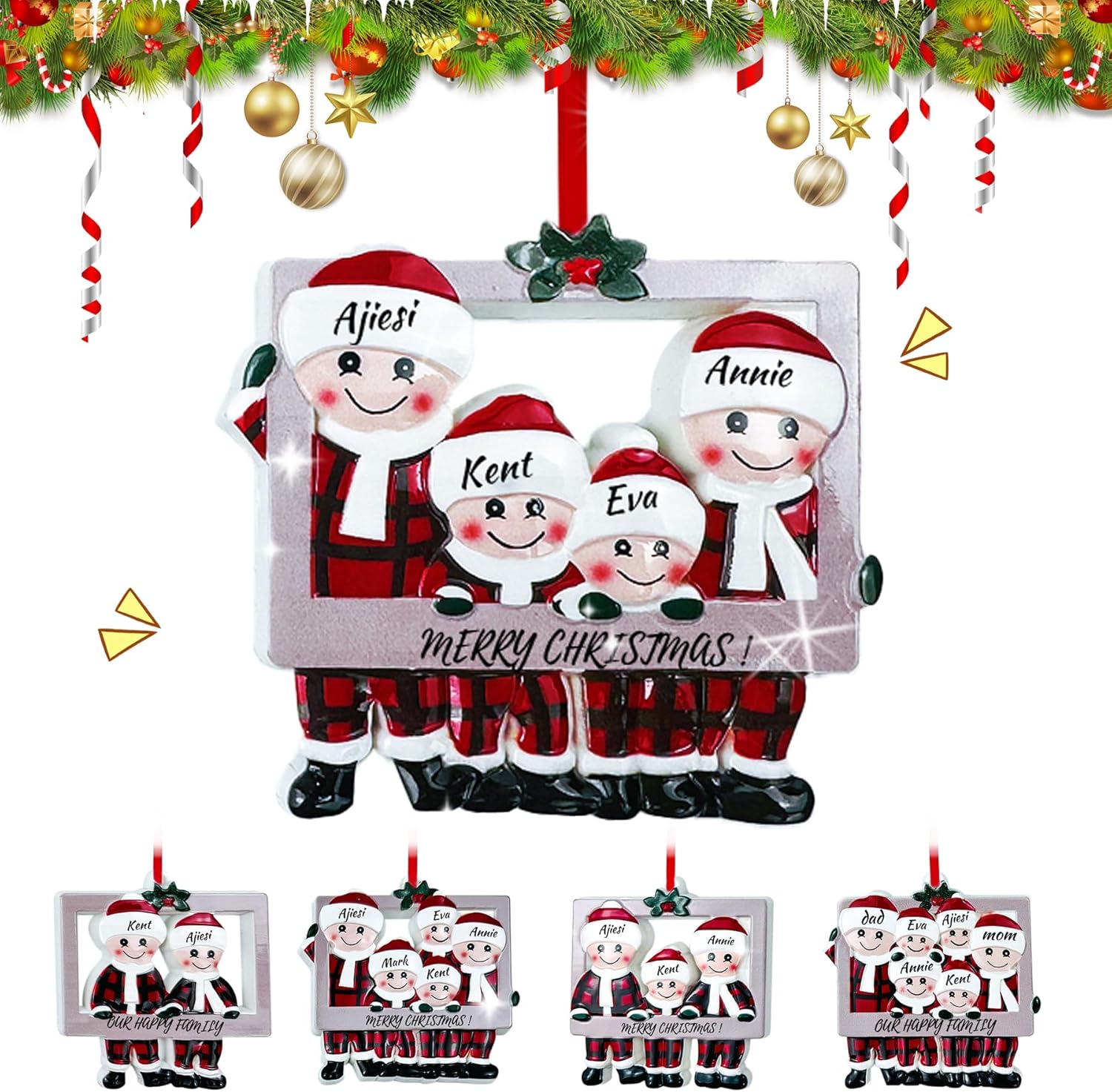 Amazon.com: Personalized Picture Frame Christmas Ornament 2025 – Resin ...