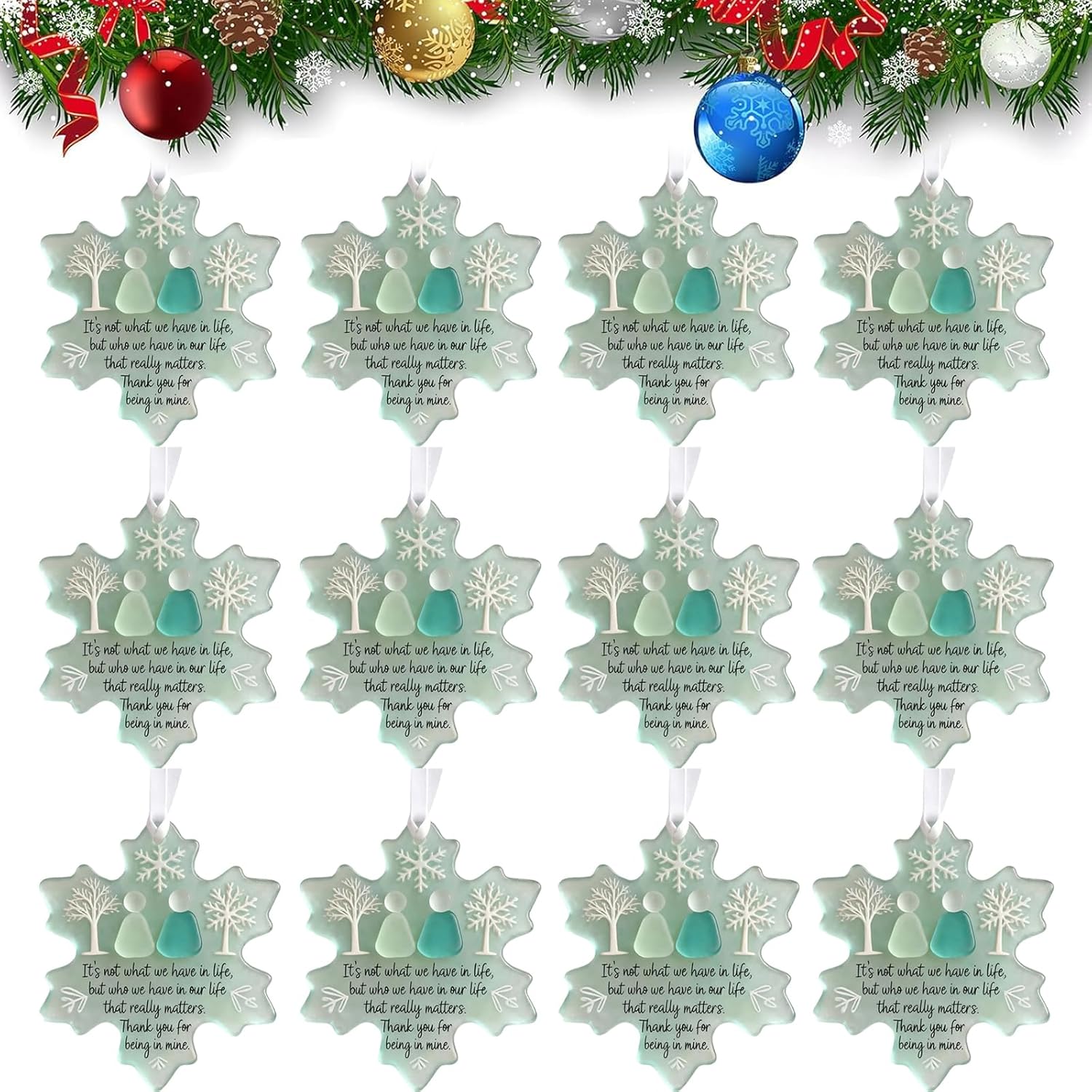 Amazon.com: Snowflake-Shaped Sea Glass Friendship Decor, Timeless ...