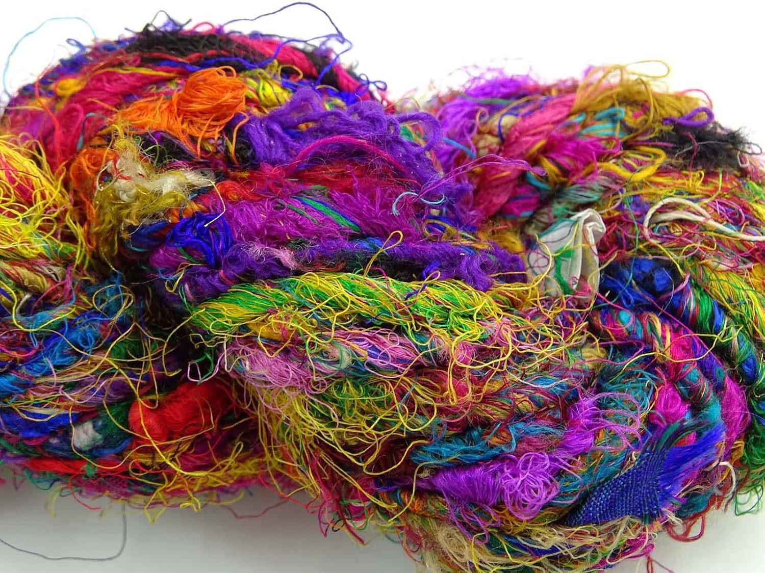 100g Recycled Sari Silk Yarn Hand-spun Multicolor Soft Yarns – BigaMart