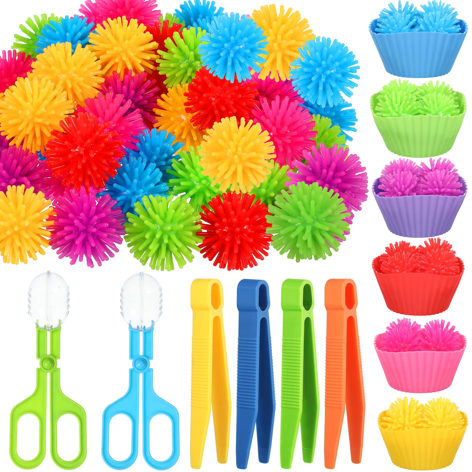 Amazon.com: Yaomiao 90 Pcs Fine Motor Skills Counting Sorting Sensory ...