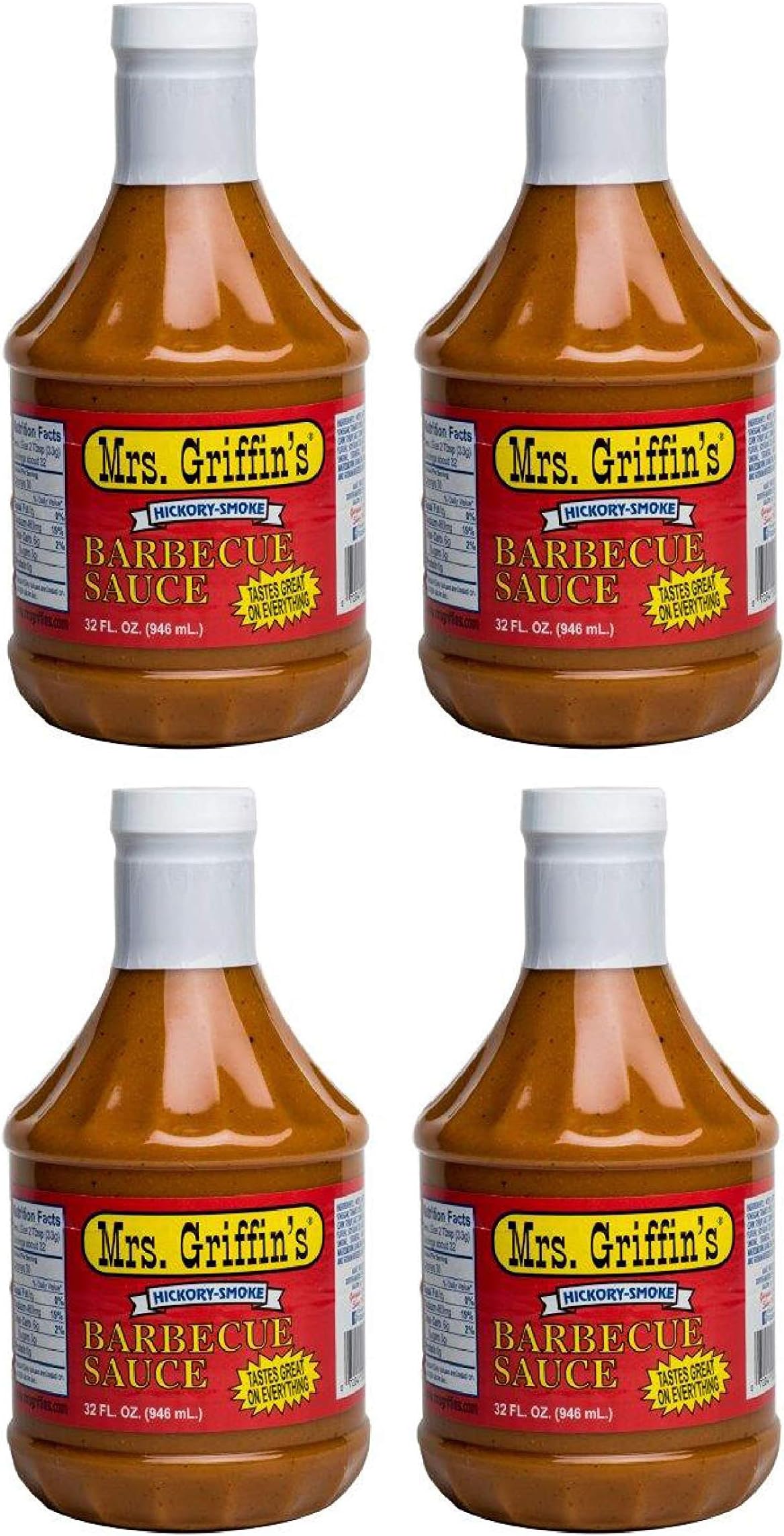 Amazon.com : 4 Pack Mrs Griffin's Hickory Smoke BBQ Sauce 32 oz - Tangy ...