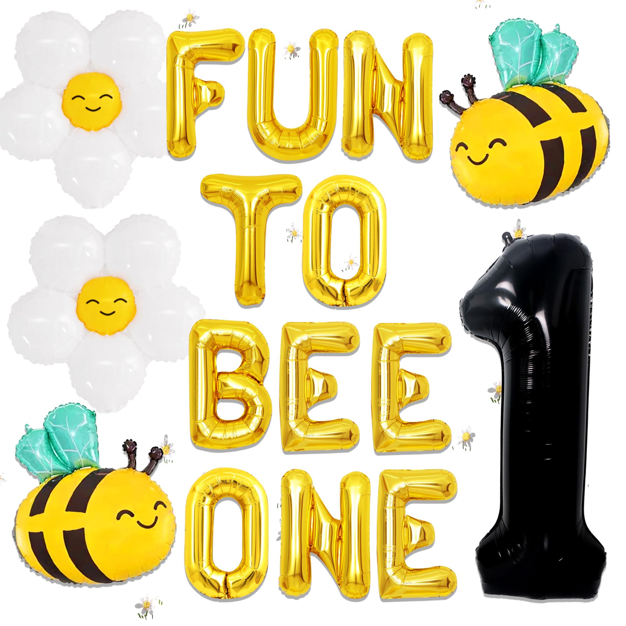 Amazon.com: JeVenis Fun to Bee One Decoration Happy 1st Bee Day Balloon ...