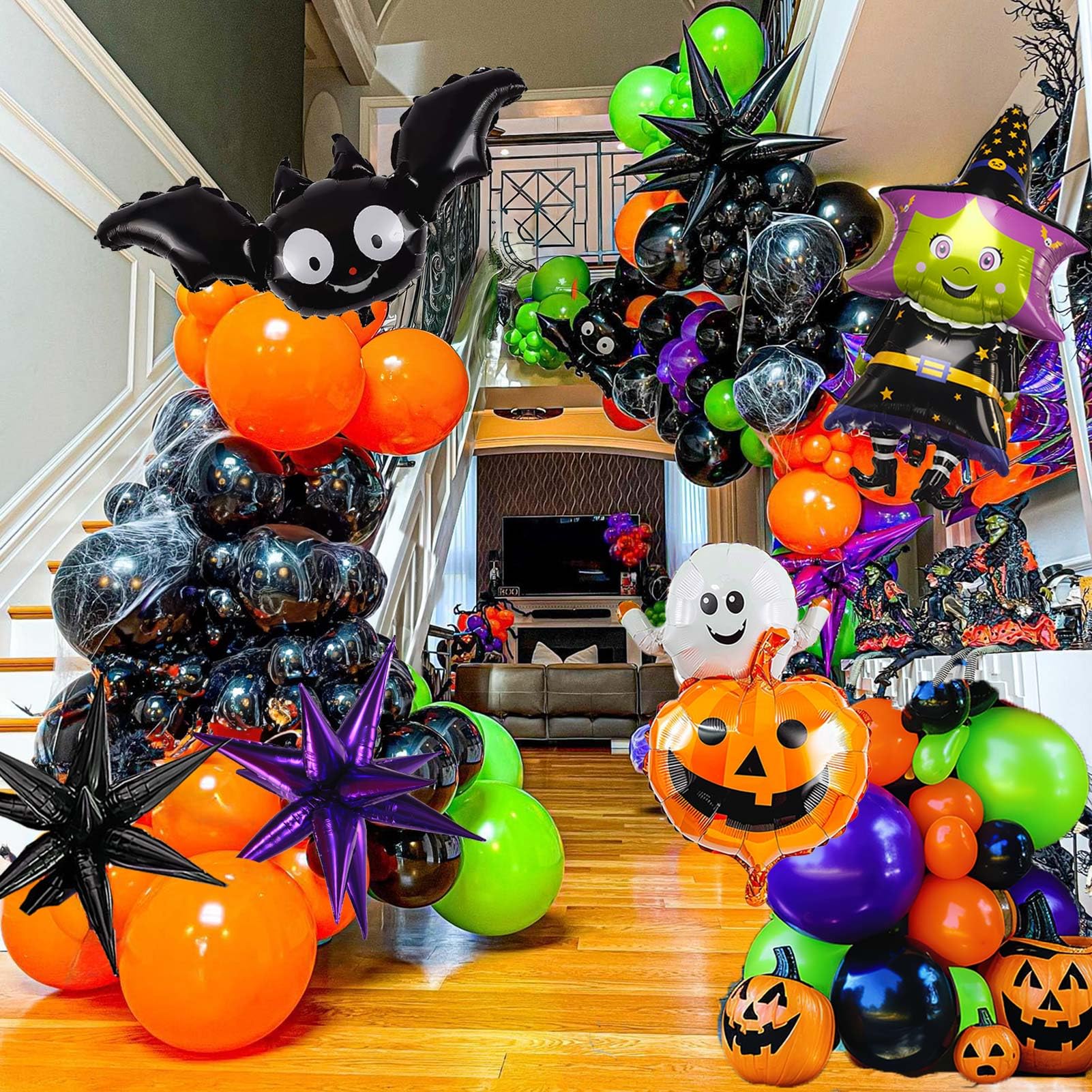 Amazon.com: Halloween Balloon Garland Arch Kit 170pcs Orange and Black ...