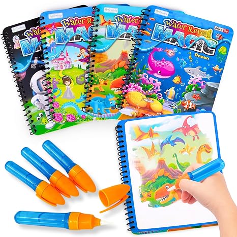 Amazon.com: ArtCreativity 4 Pack Magic Water Coloring Books for ...