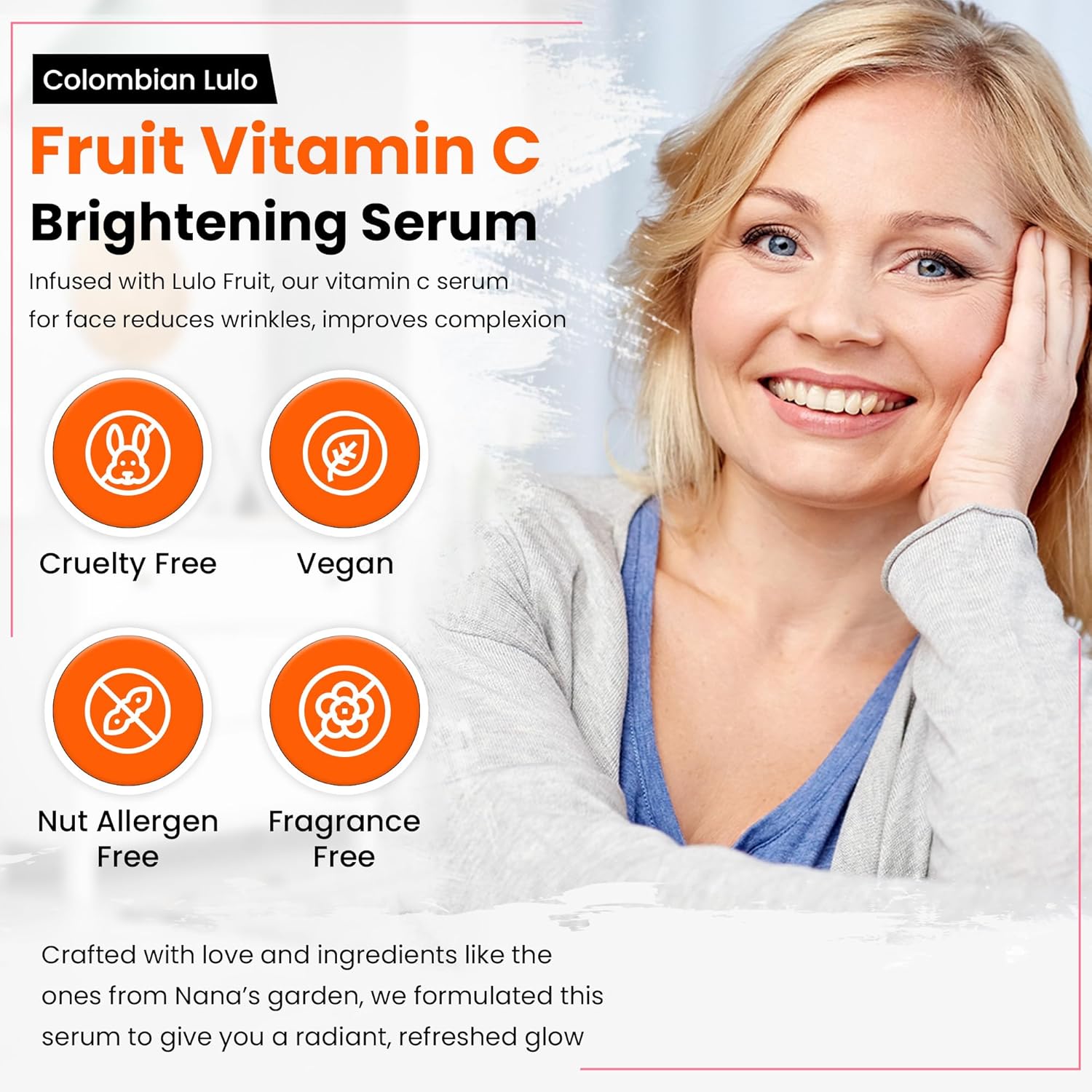 Suero facial de vitamina C con fruta Lulo, suero iluminador de piel premium y tratamiento de ...