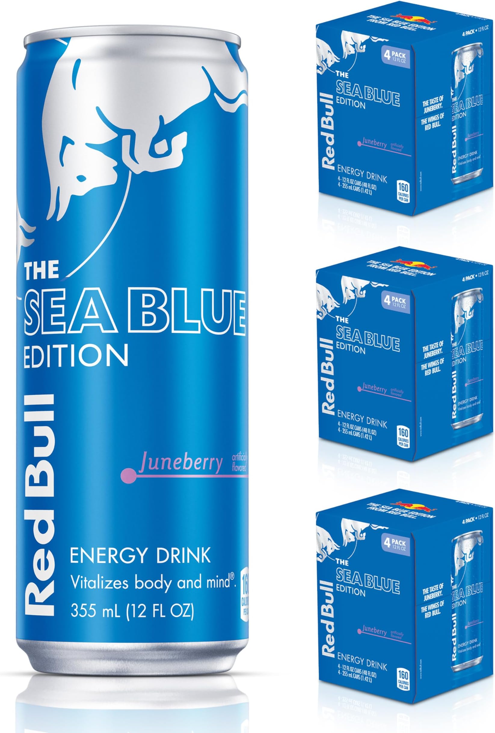 Amazon.com : Red Bull Sea Blue Edition Energy Drink, Juneberry, with ...