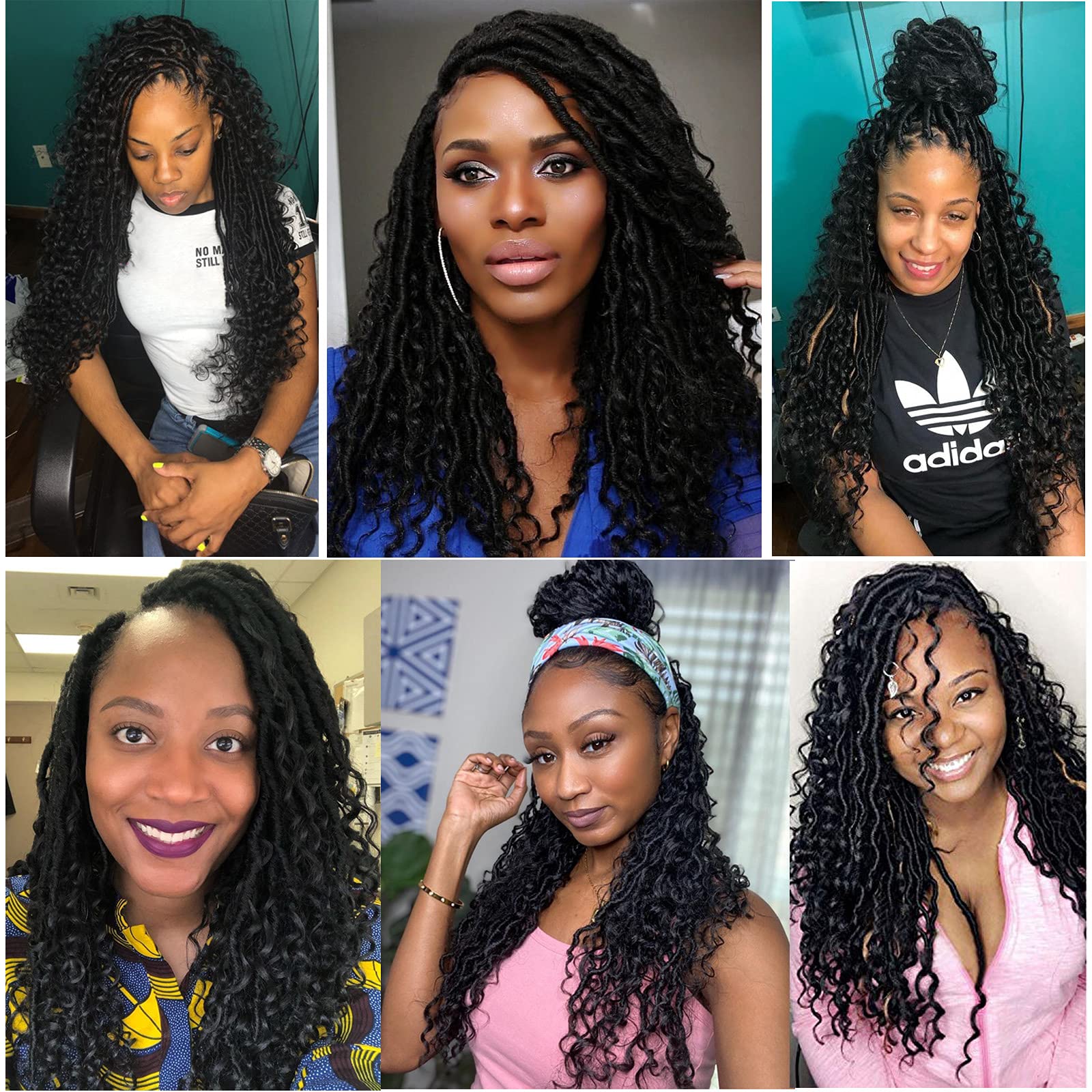 Buy Alimiriam New Goddess Locs Crochet Hair 6 Packs 14 inch River Curls ...