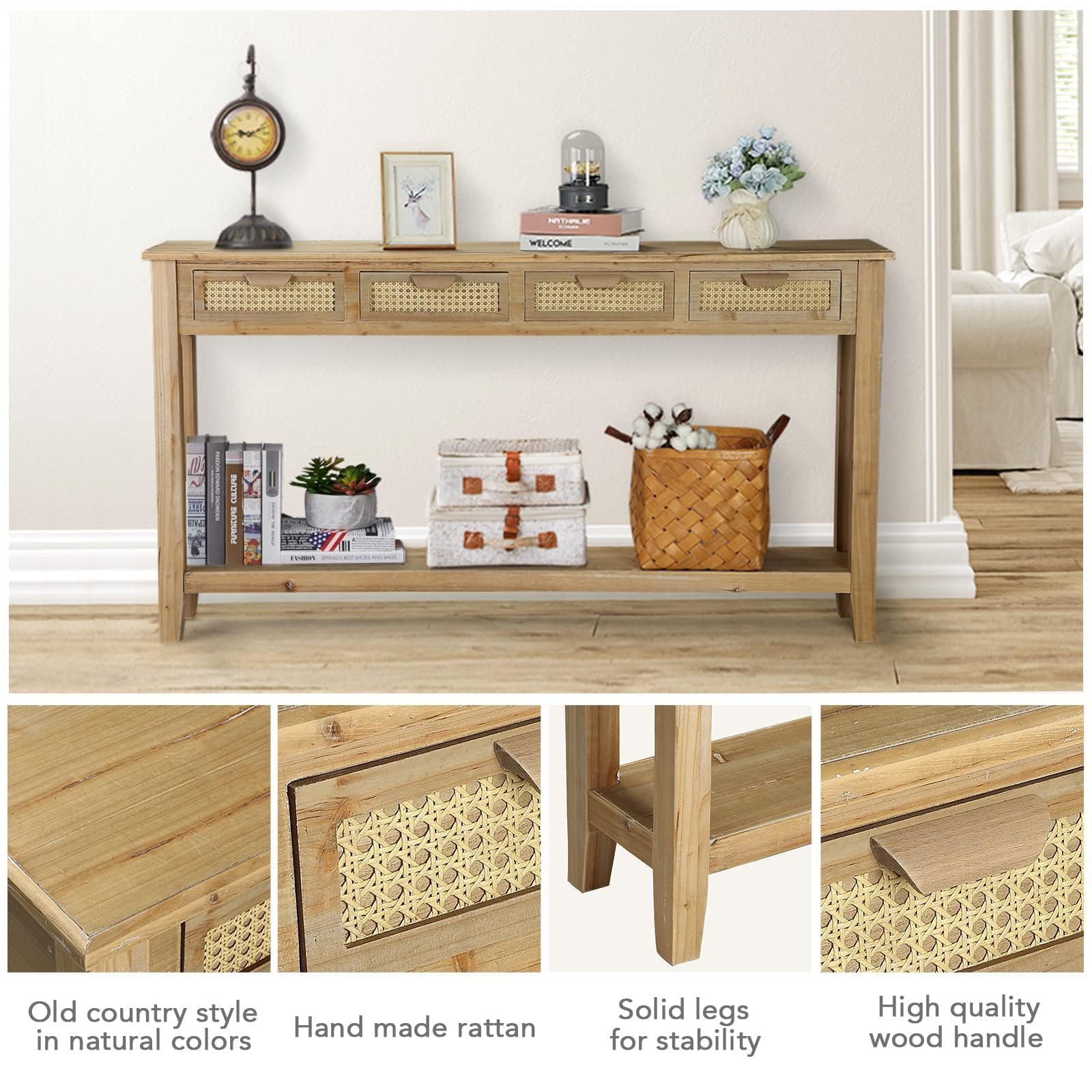 Snapklik.com : Wnutrees Farmhouse Console Table