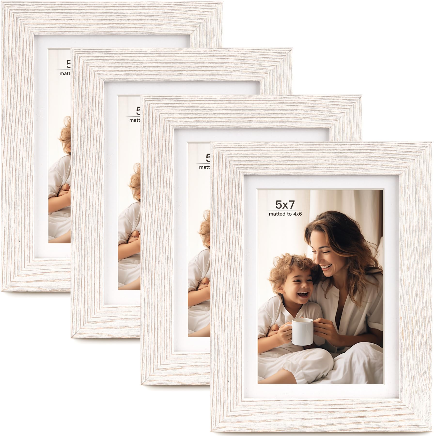 Amazon.com - FinalFind 5x7 Picture Frame with Mat for 4x6, Distressed ...
