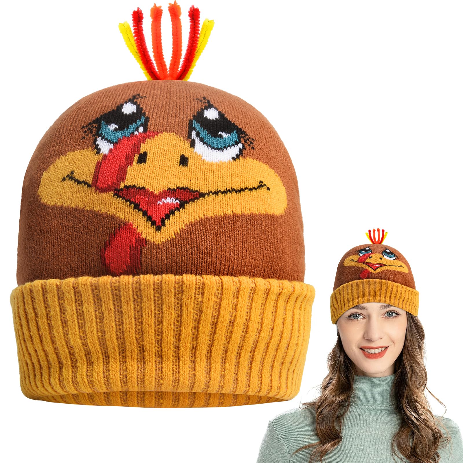 Amazon.com: Thanksgiving Turkey Beanie Hat for Turkey Trot Running ...