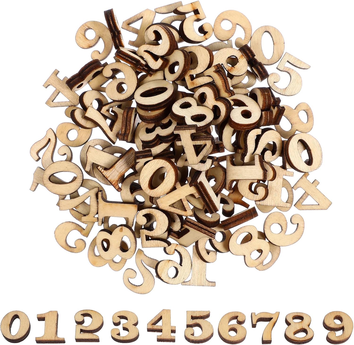Amazon.com: SUPVOX 100 Pcs Wood Numbers Decors Wooden Numbers Wood ...