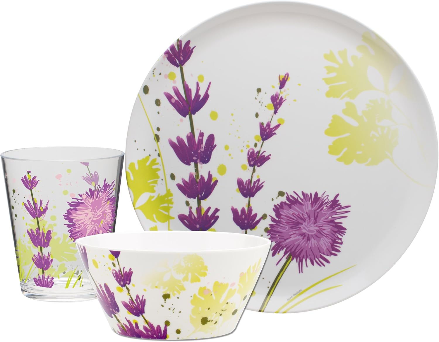Zak Designs 12-Piece Herb Garden Dinnerware Set : Amazon.co.uk: Home ...