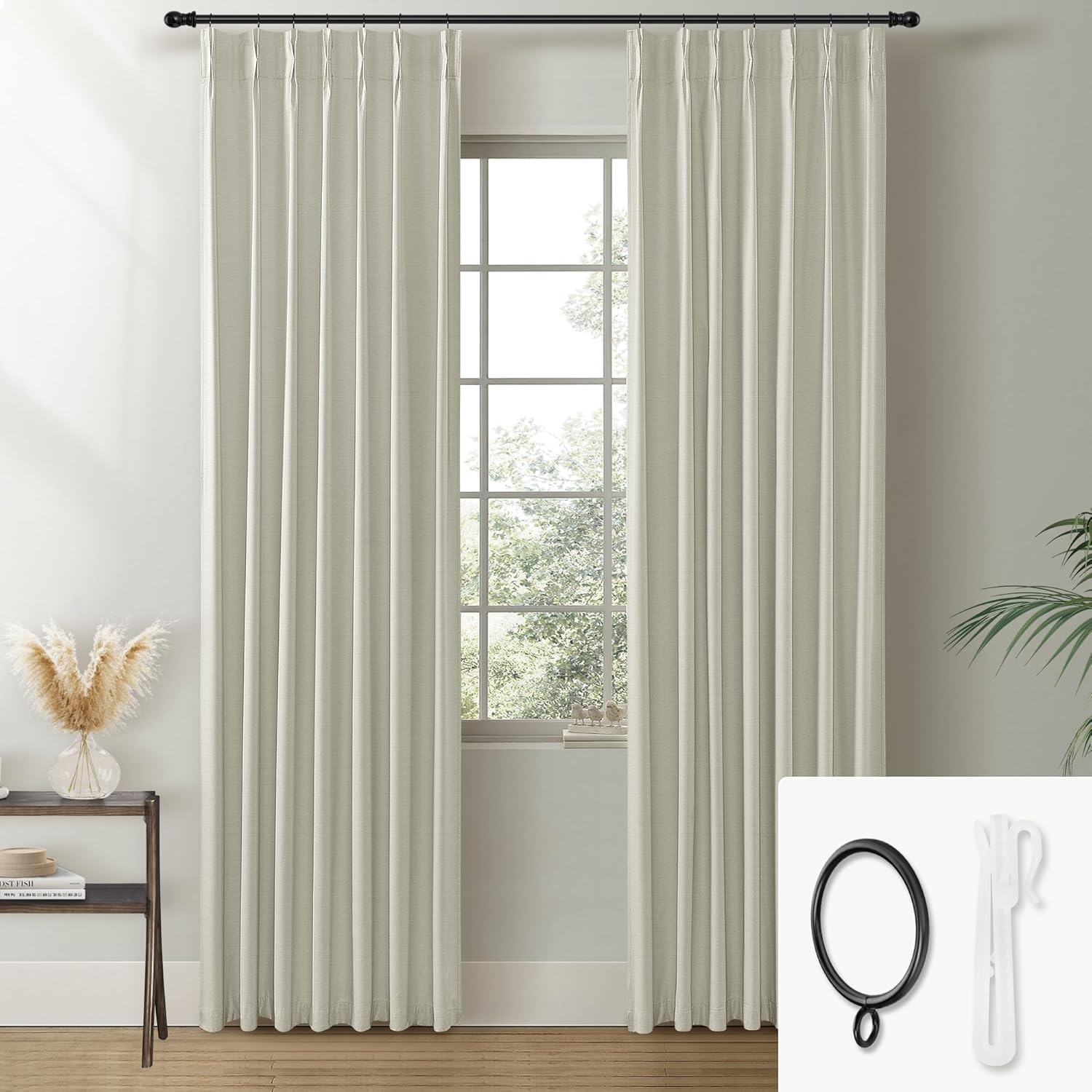 Amazon.com: SHINELAND Bay Window Curtains 2 Panel Sets for Living Room ...