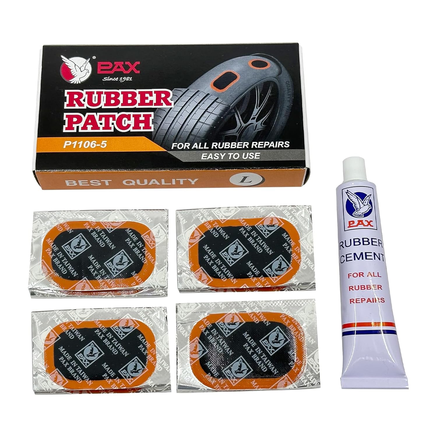 PAX 24 Pcs 34 x 52mm Inner Tube Tire Repair Patches with 20cc Cement ...