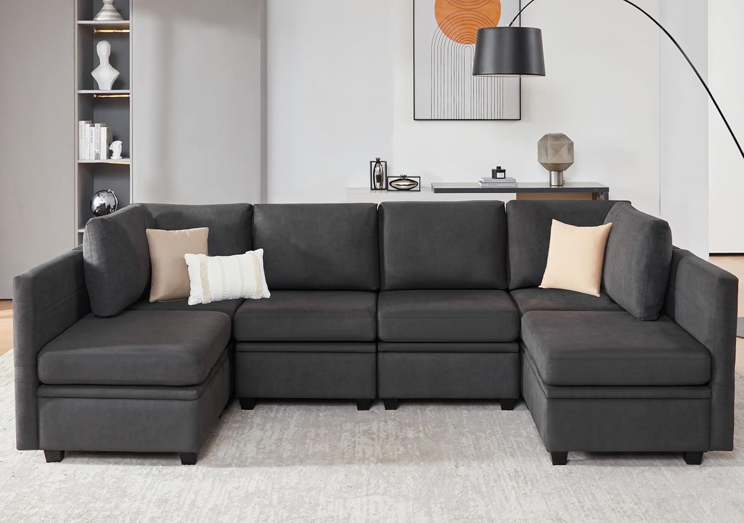 Amazon.com: WETRUE Modular Sectional Sofa, Convertible U Shaped Sofa ...