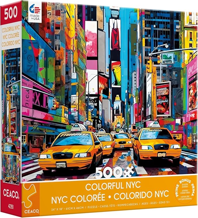 Amazon.com: Ceaco - Colorful NYC - 500 Piece Jigsaw Puzzle : Toys & Games