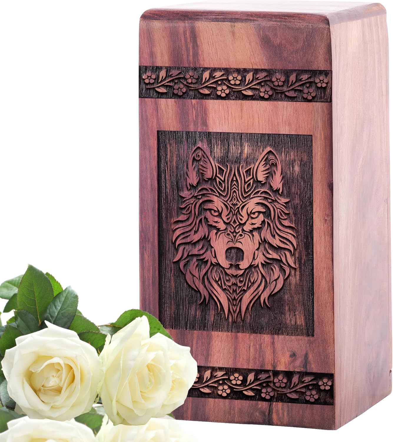 Amazon.com: KARYLIZ Wolf Wooden Box 10-Inch - Wooden Box Urns for Human ...