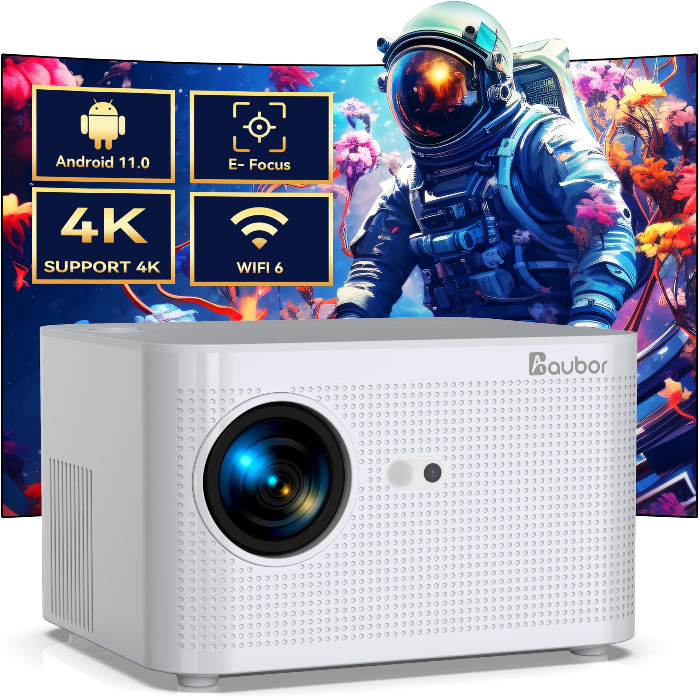 Amazon.com: Mini Projector, 1080p Portable Projector, 4K/200 ANSI Smart ...