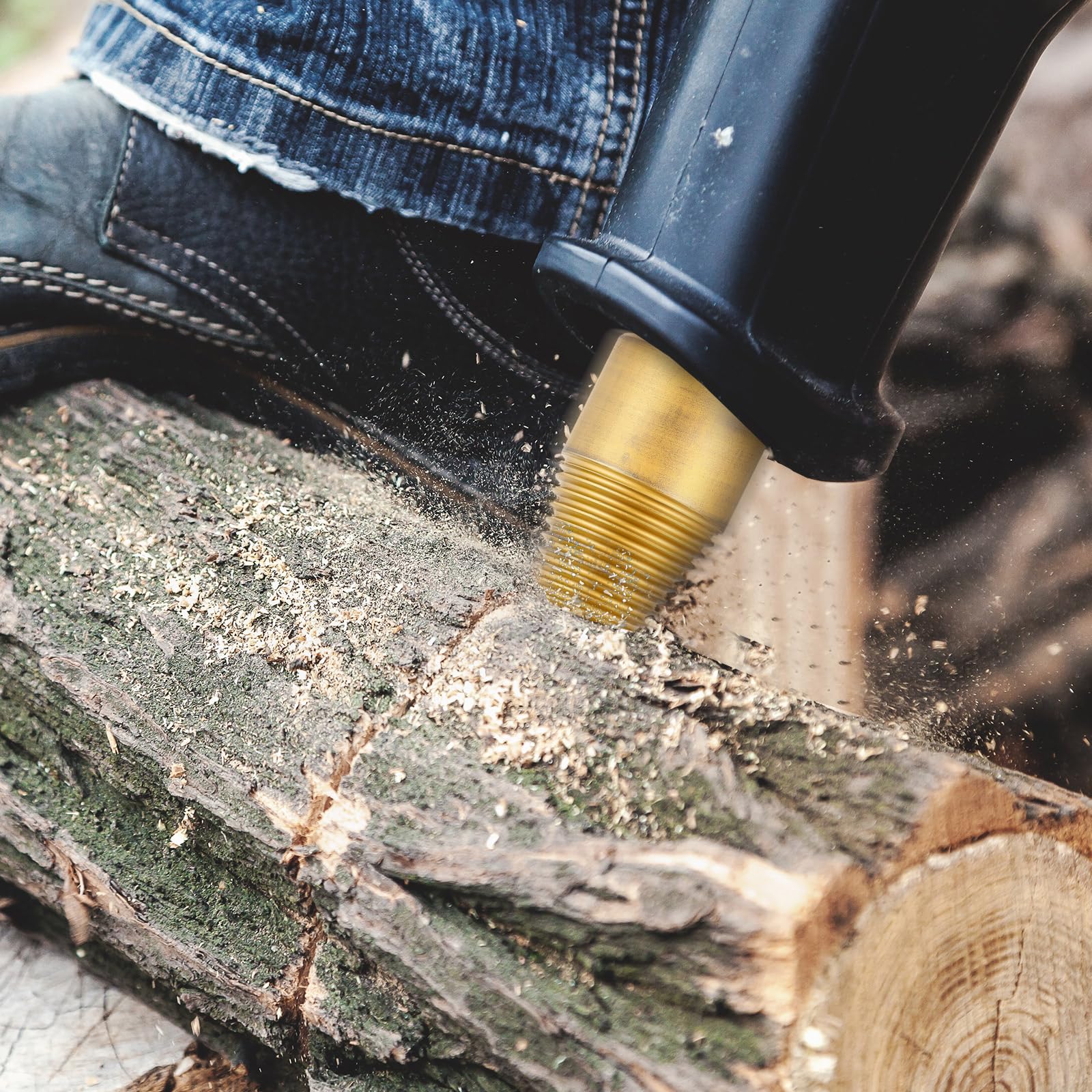 Blulu 3 Pcs Gold Firewood Drill Bit Log Splitting Drill Bit Screw Cones ...