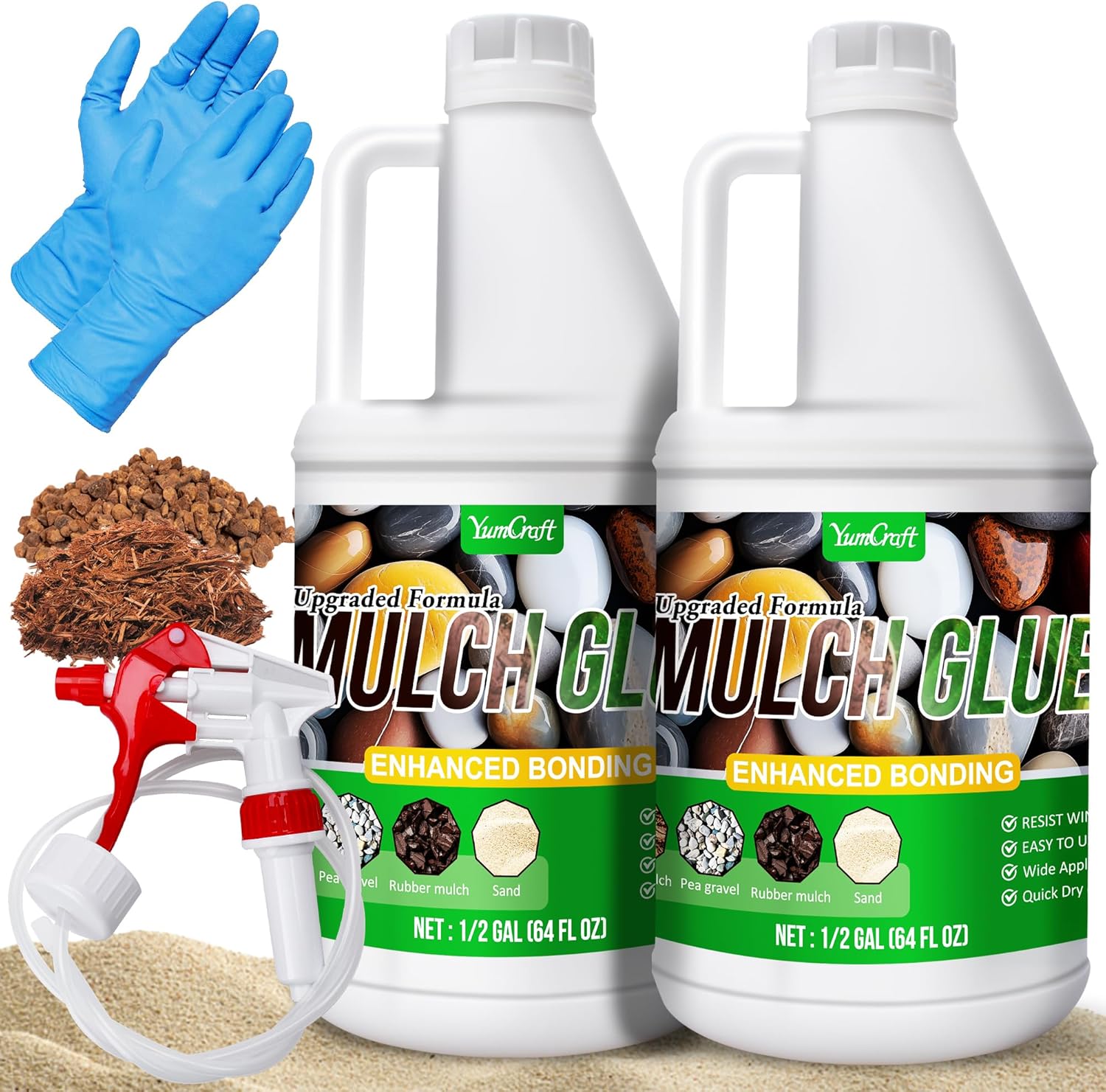 Amazon.com : Mulch Glue - 1 Gallon Mulch Adhesive Pea Gravel Binder for ...