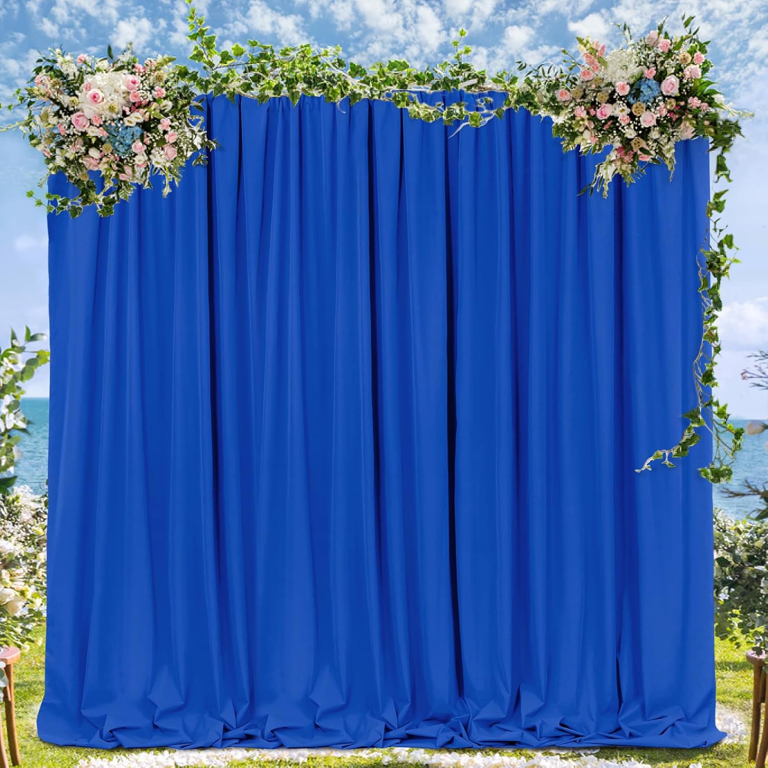 Amazon.com : Backdrop Curtains Royal Blue 10ft x 10ft Polyester ...