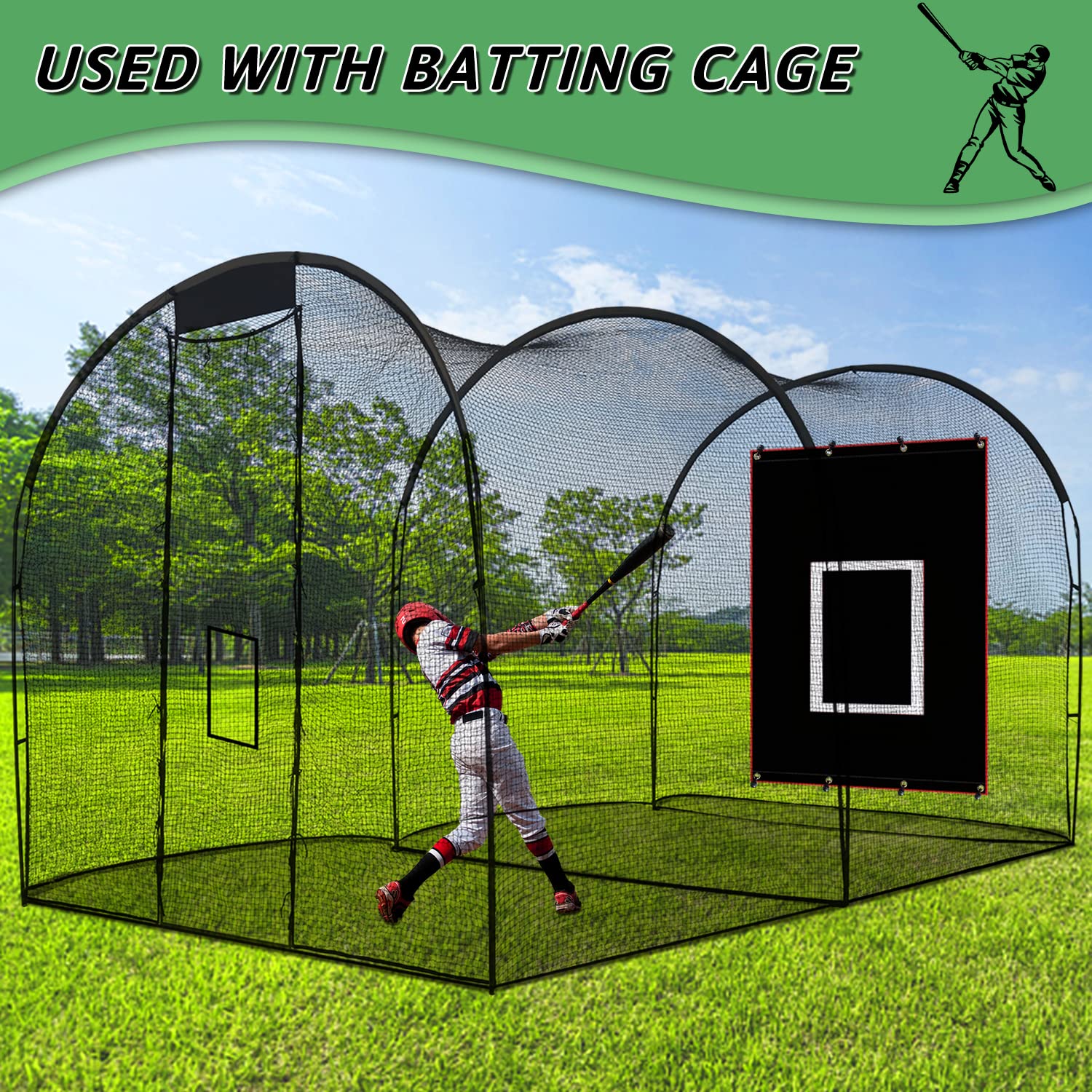 4x6 Foot Vinyl Backdrop 4'x6' Baseball Batting Cage Backstop - Silver ...