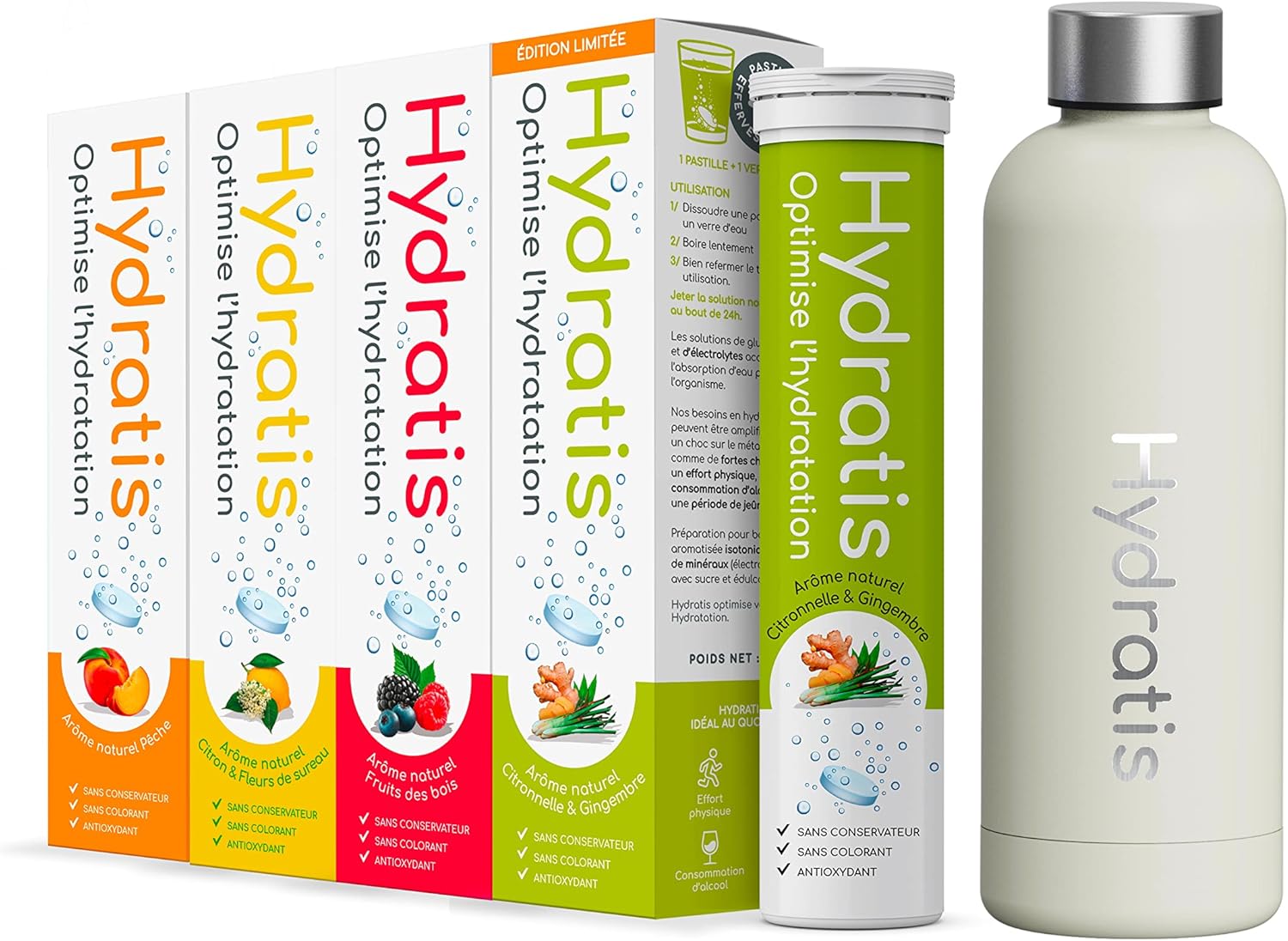 HYDRATIS - Pack 4 Tubes de Pastilles Effervescentes avec Electrolytes ...