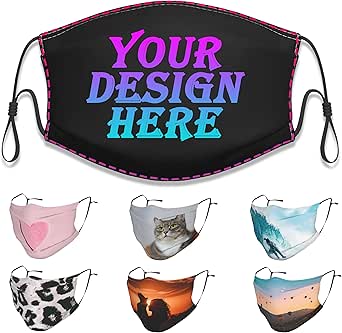 Amazon.com: QYEZWVO Custom Face Masks Adults Personalized Mask Add Your ...