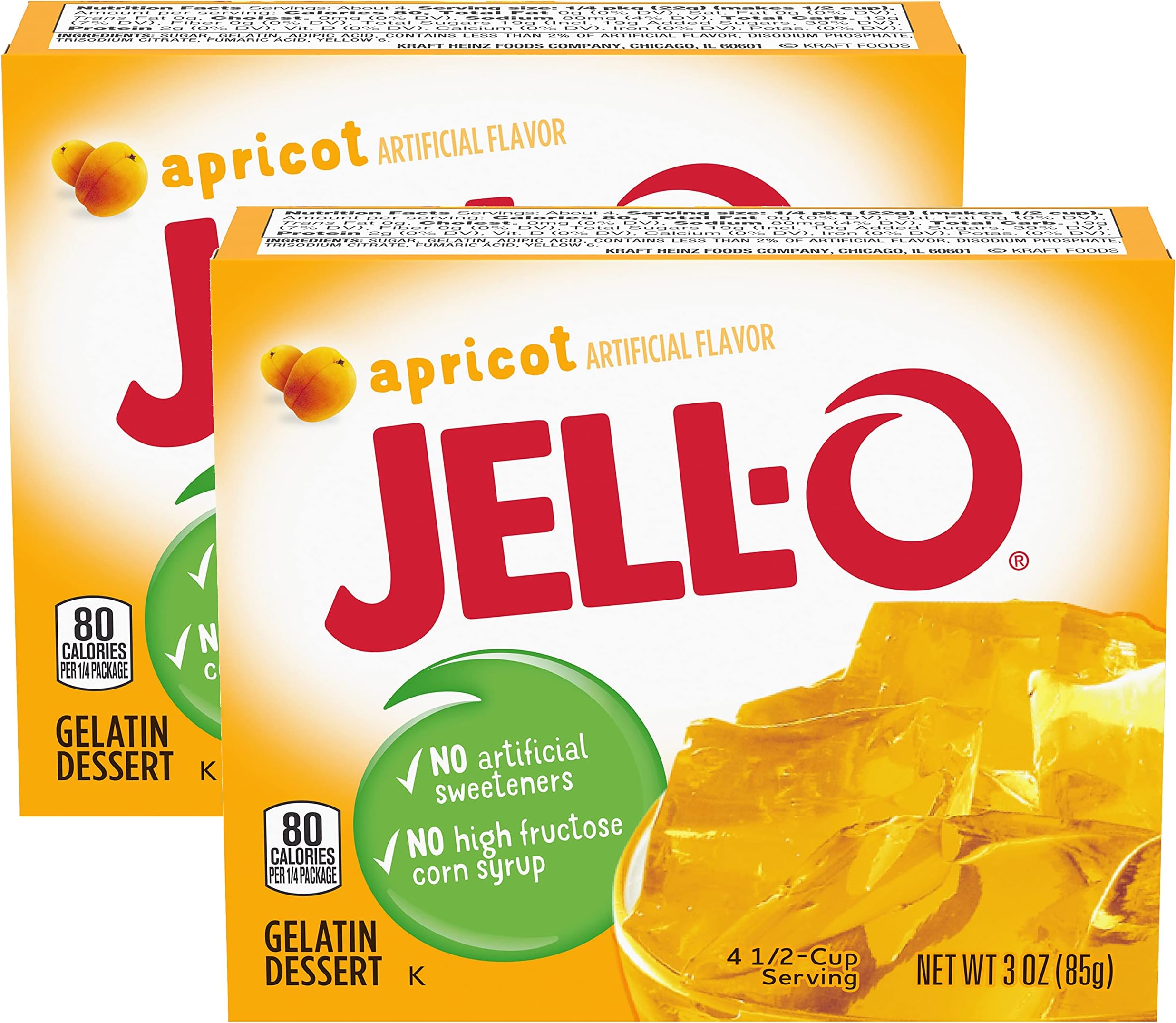 Amazon.com : Jell-O Apricot Gelatin Mix (3 oz Boxes, Pack of 6 ...