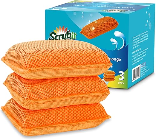 Amazon.com: Miracle Microfiber Kitchen Sponge by Scrub-It - Non-Scratch ...
