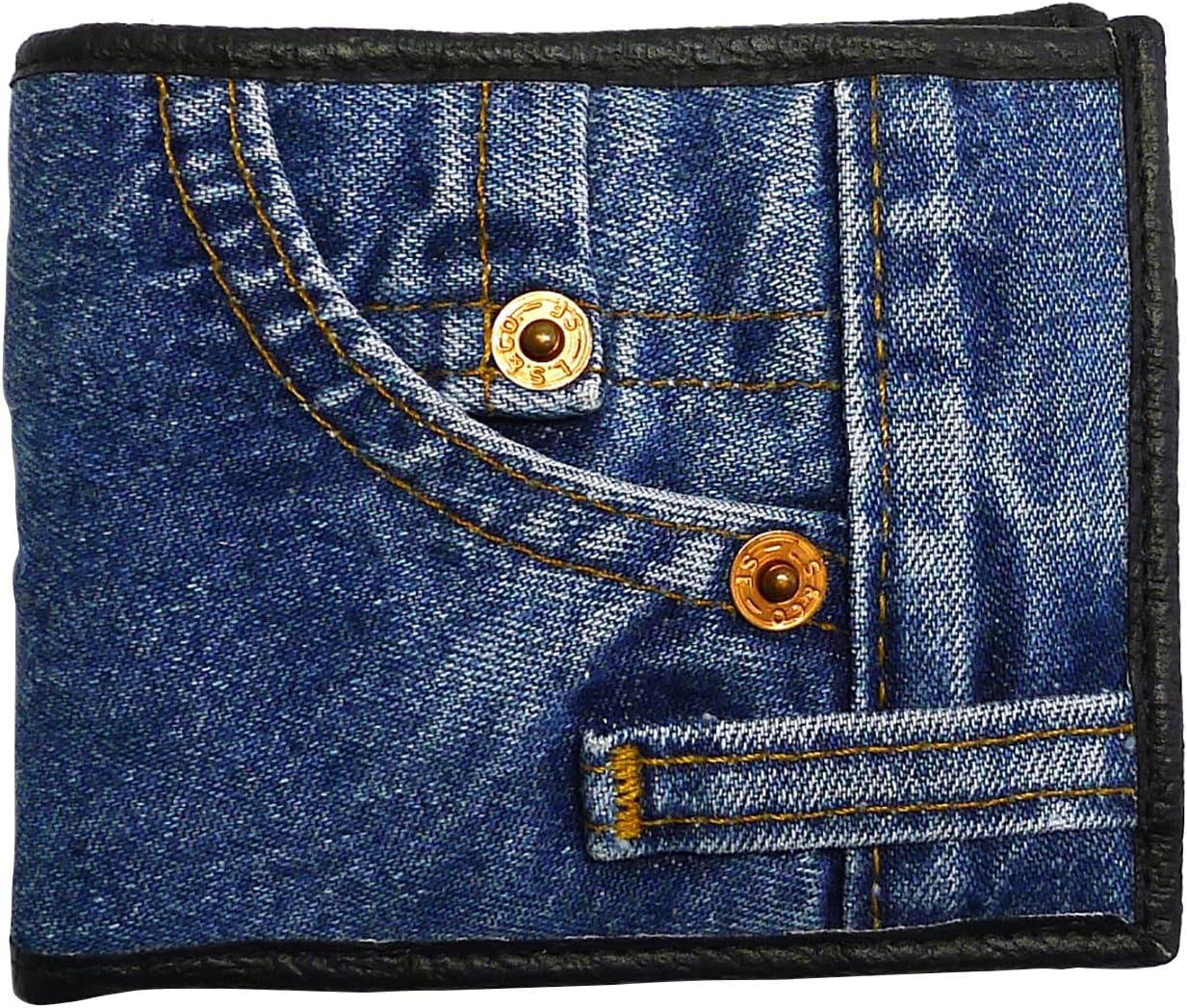 Amazon.com: Bijoux de Ja Unisex Blue Denim Small Billfold Purse Wallet ...