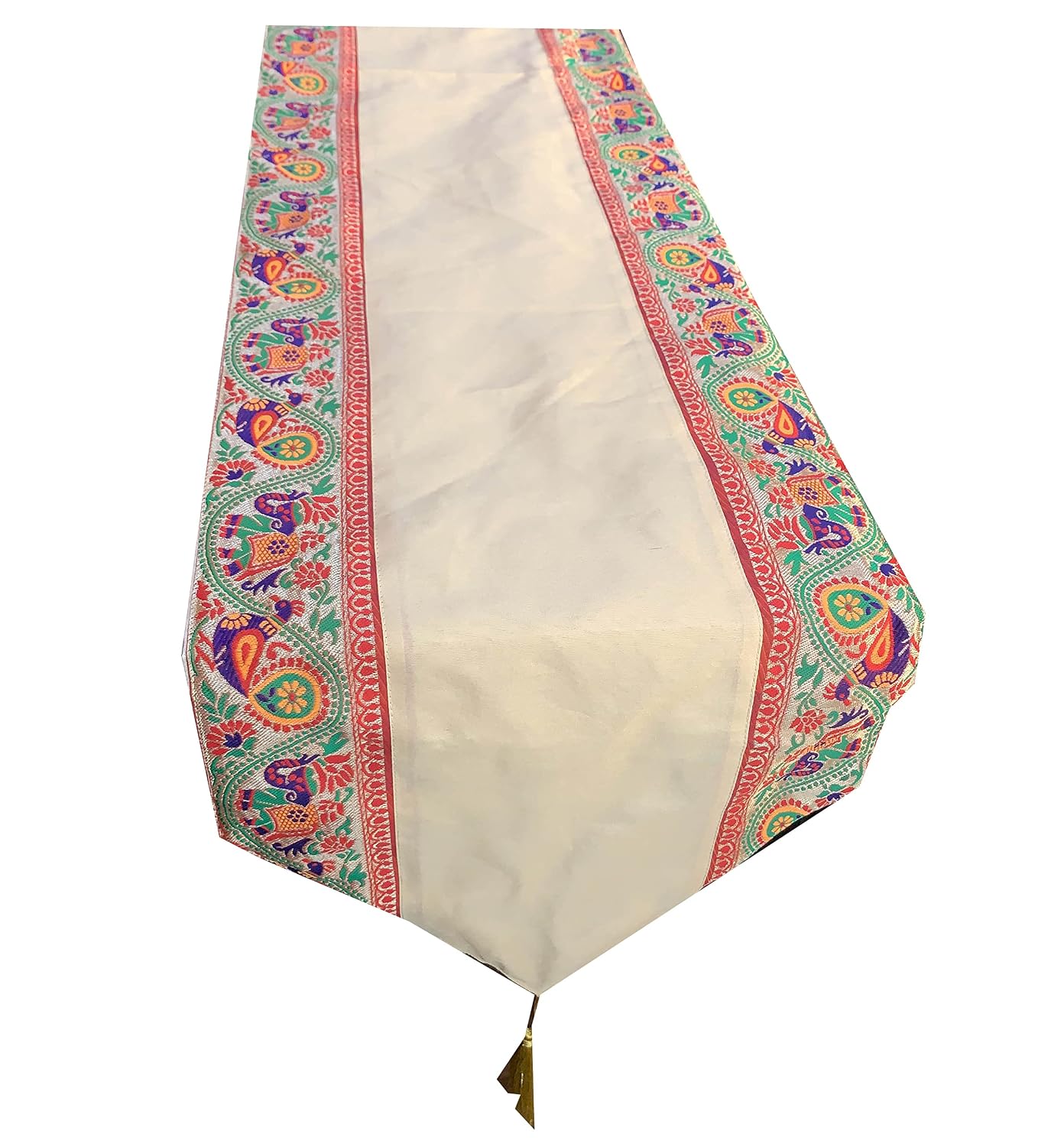 Buy Pinkparrot Art Jacquard Silk Multicolour Table Runner 12x70 inch -1 ...