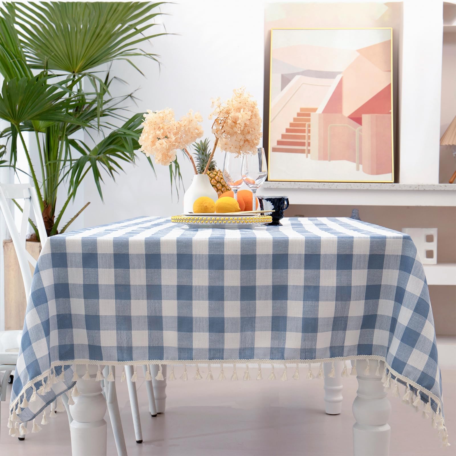 Amazon.com: Winco TBCO-70B Checkered Table Cloth, Blue, 52" x 70 ...