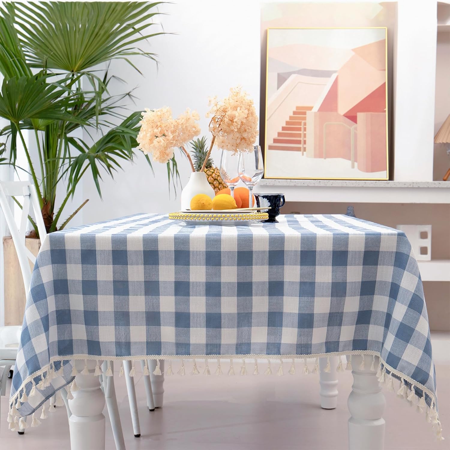 Amazon.com: Midsummer Breeze Checkered Tablecloth Rectangle, Heavy ...