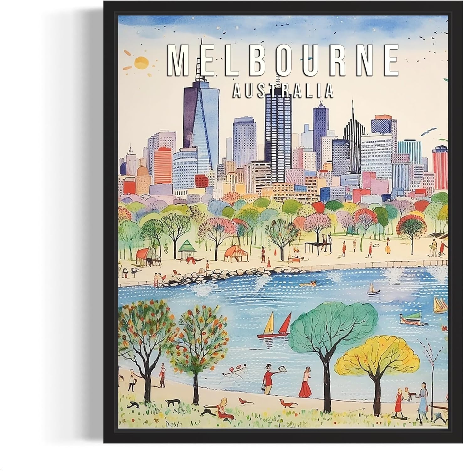 Amazon.com: Melbourne Australia Art Print Poster Wall Art, Vintage ...
