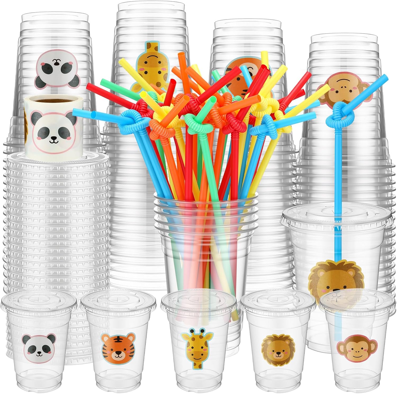 Amazon.com: Acellegic 100 Sets Zoo Jungle Safari Animal Themed Party ...