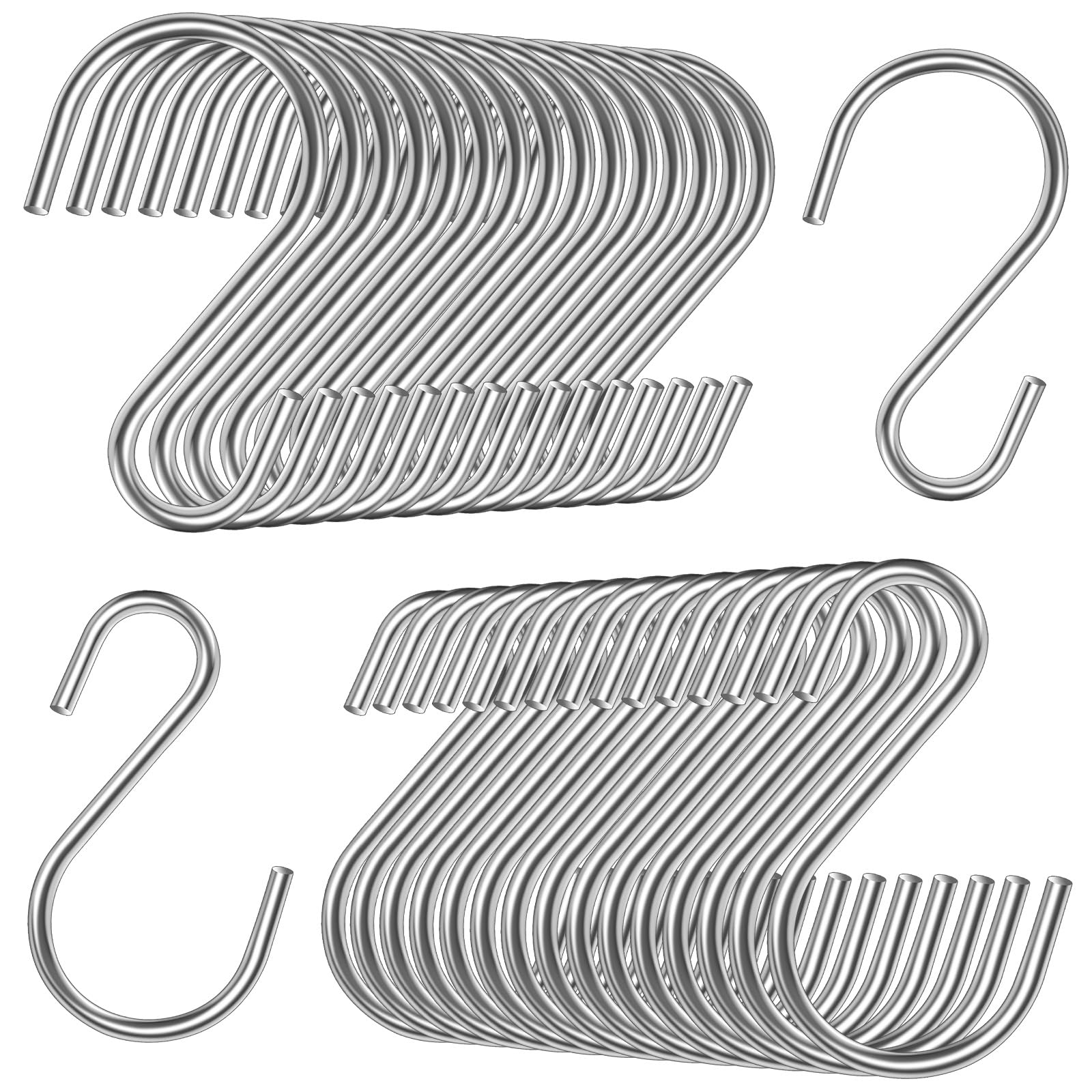 Amazon.com: Dapute 60 Pack 1.8 inch Small S Hooks for Hanging ...