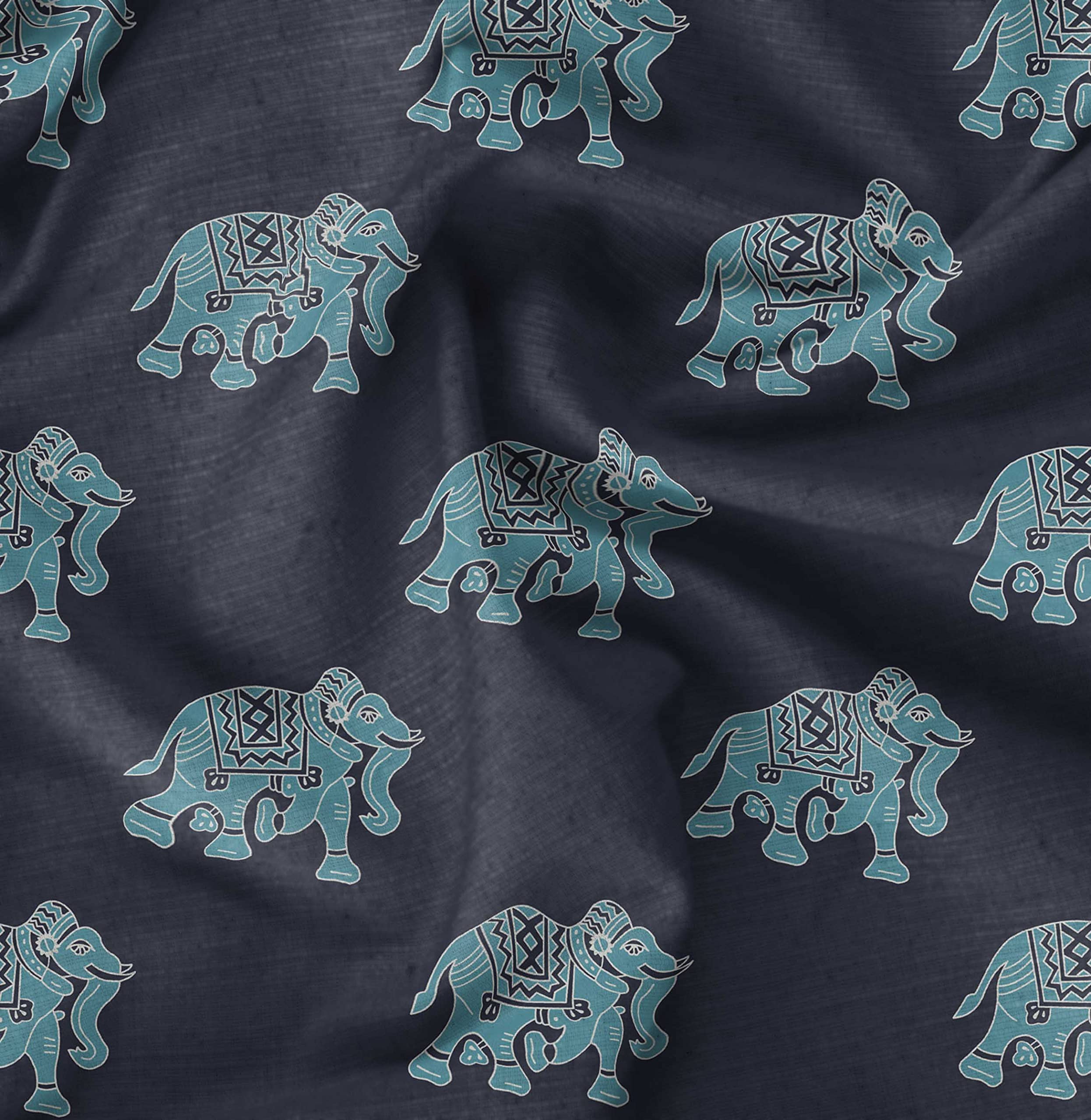 Indian Elephant Print Fabric