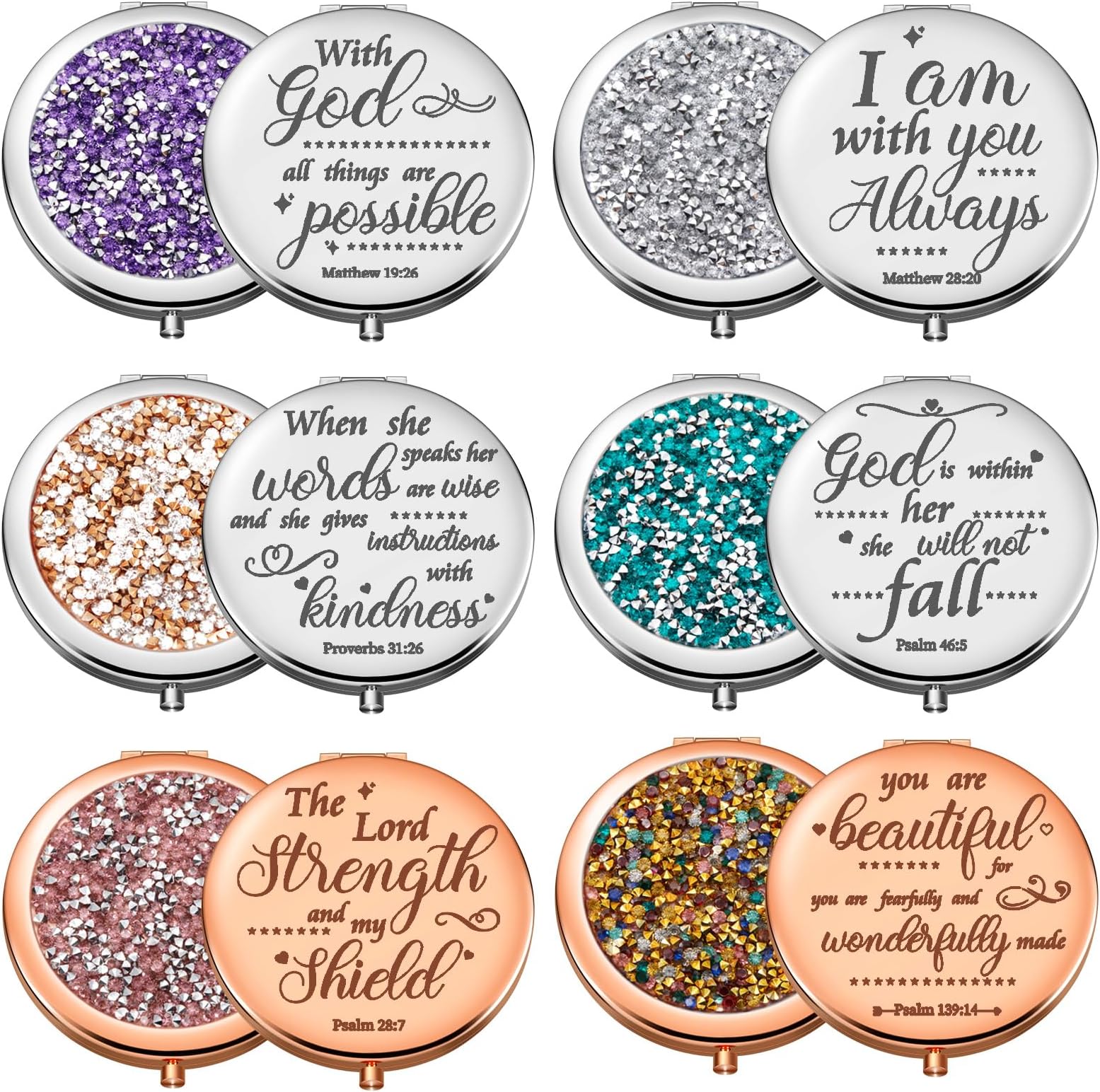 Amazon.com: Thyle 12 Pcs Christian Gifts for Women Bible Verse Compact ...