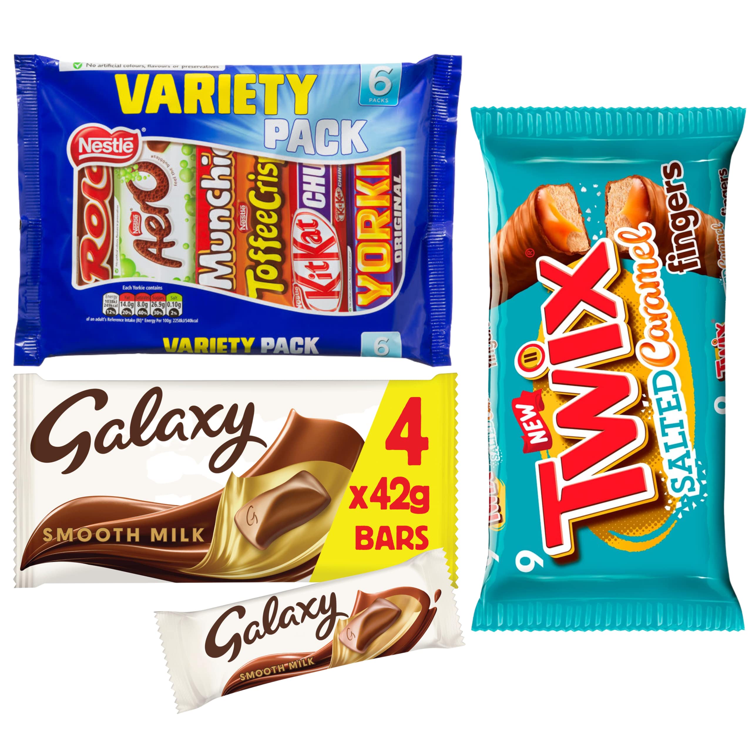 Buy Chocolate Gift Bundle Includes Nestle Big Variety Pack, Galaxy ...