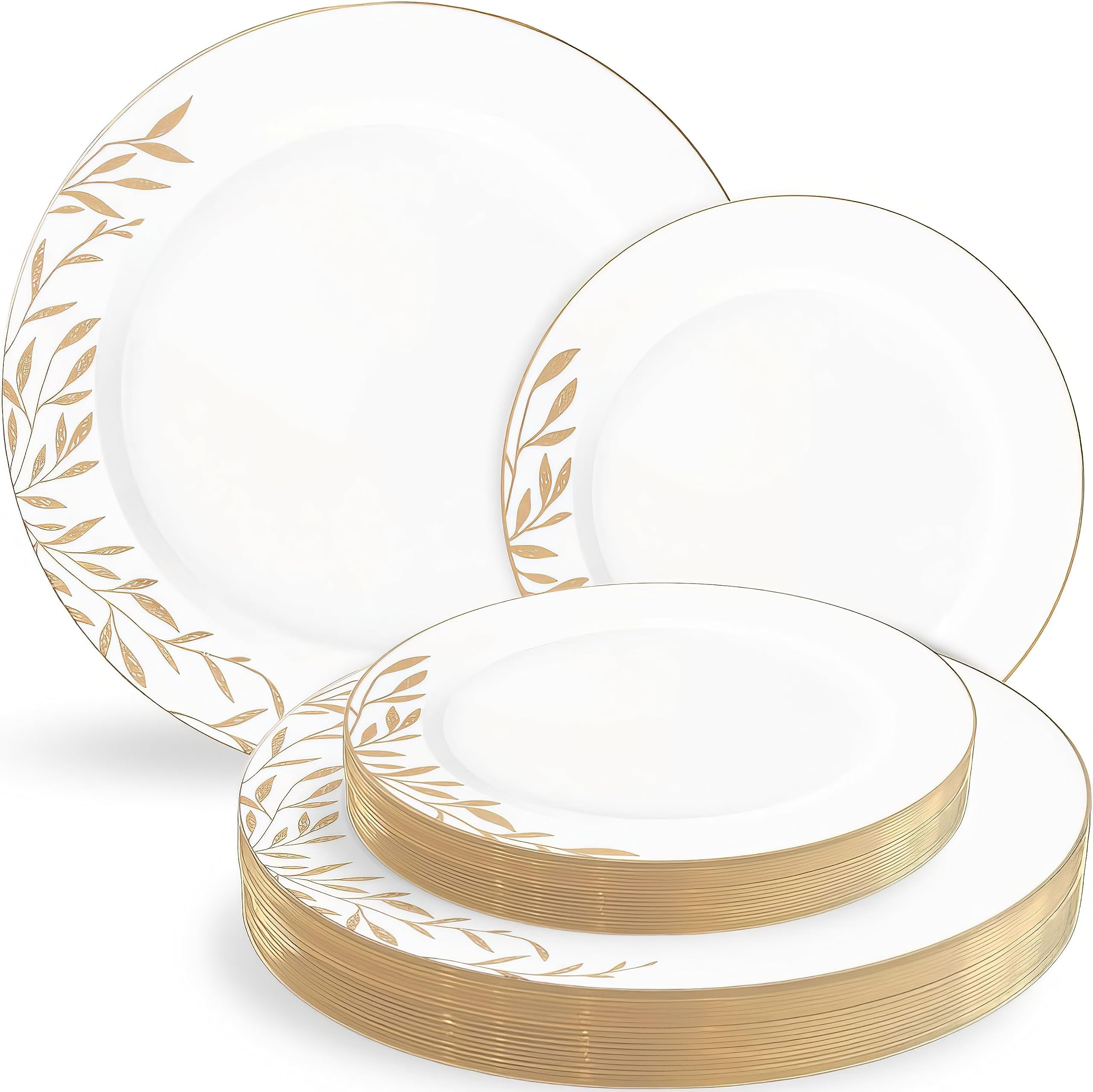 Amazon.com: Maxcheck 50 Pcs White Plastic Floral Design Plates 7 Inch ...